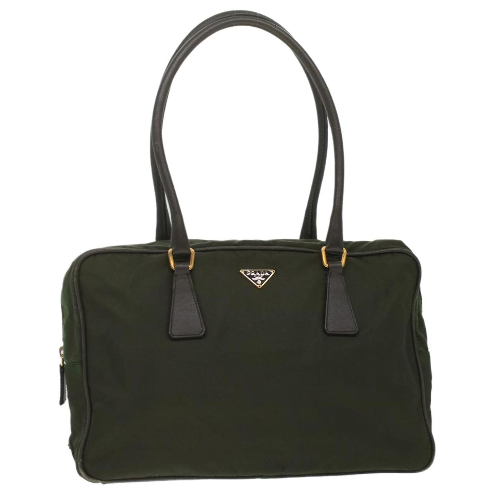 PRADA Handtasche Nylon Khaki Auth 37136 ref.830942 - Joli Closet