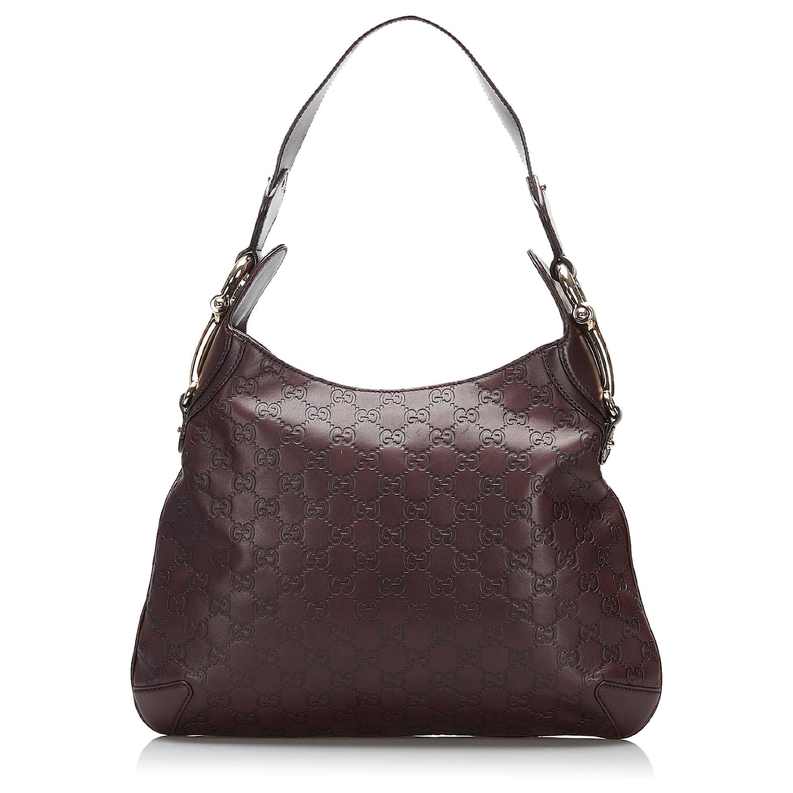 Gucci Marron Guccissima Horsebit Creole Hobo Cuir Veau façon poulain ...
