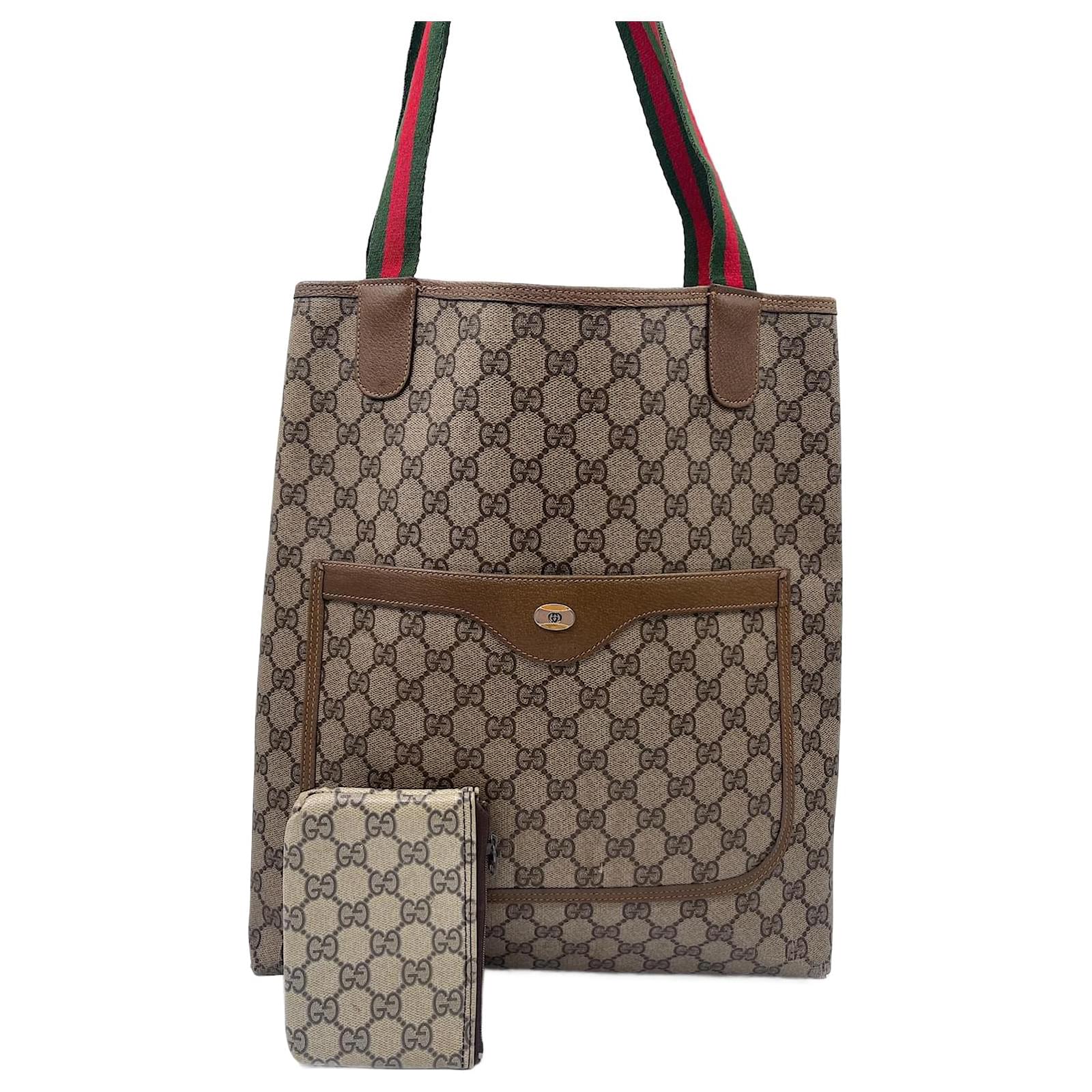 Brown Coated Canvas Gucci Tote Cloth ref.831721 - Joli Closet