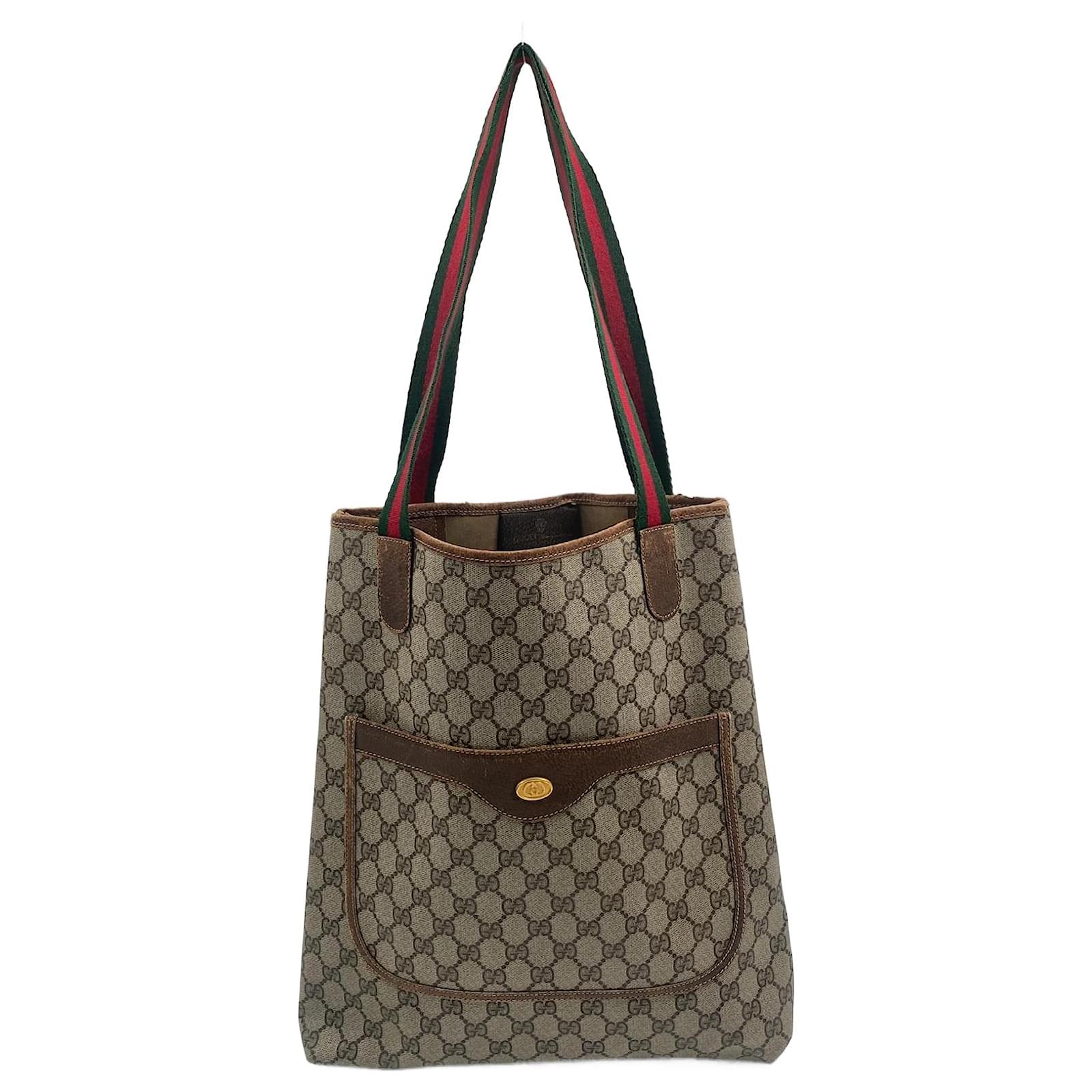 Brown Coated Canvas Gucci Tote Cloth ref.JC831897 (Sold) - Joli Closet