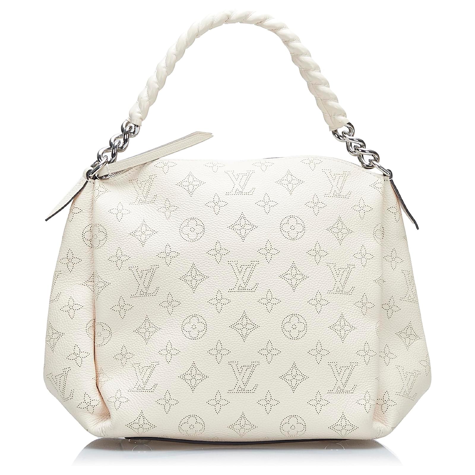 Louis Vuitton White Monogram Mahina Babylone Chain BB Leather Pony ...