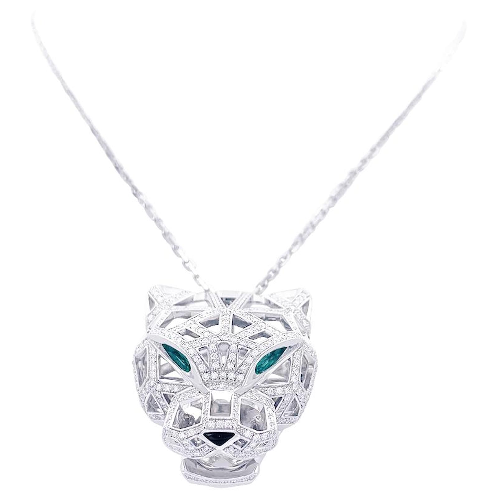 Collier Cartier, "Panthère de Cartier", or blanc, diamants. ref.833146 ...