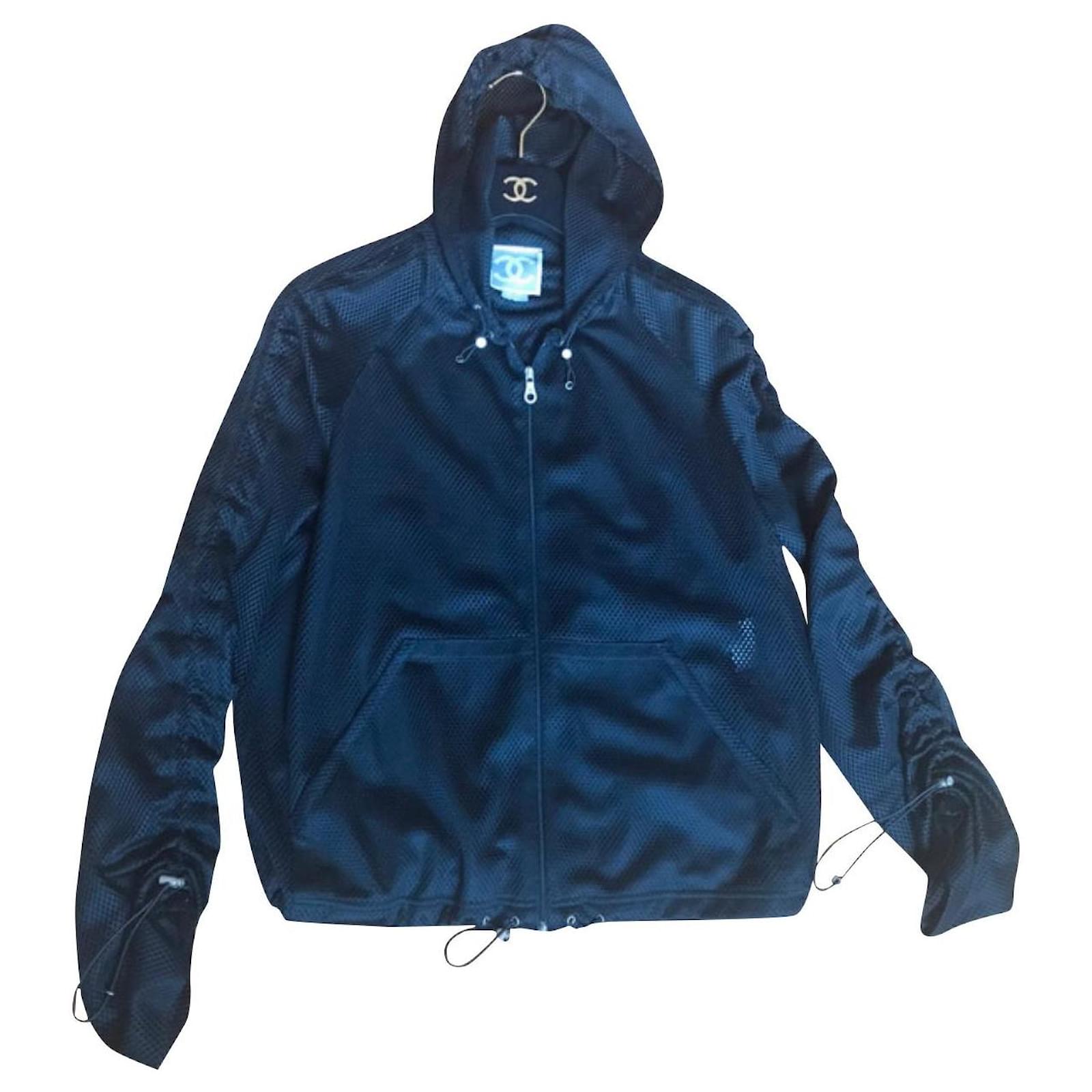 Chanel Perforated Sports Jacket Black Polyester ref.833022 - Joli Closet