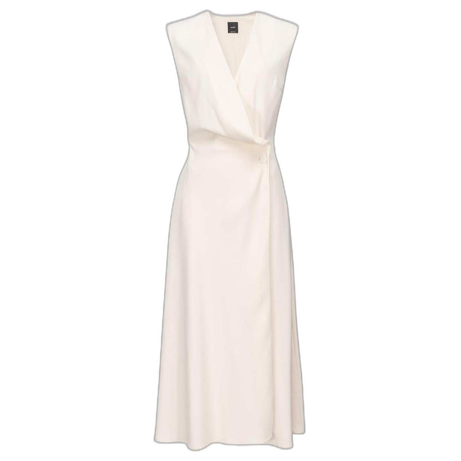 Pinko Dresses White Polyester Elastane ref.833317 - Joli Closet