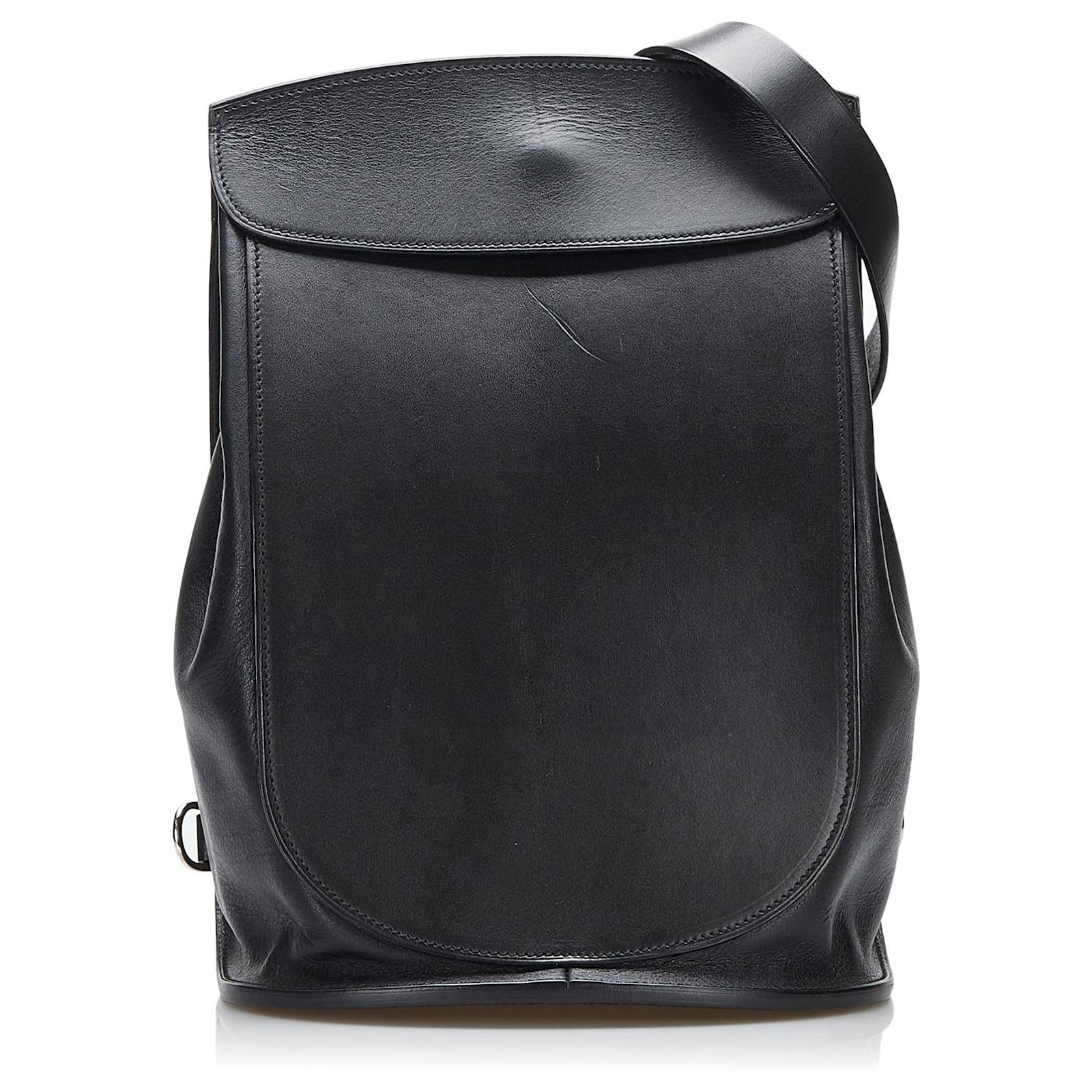 Hermès Hermes Black Sacoche Pour Selle Leather Pony-style calfskin ref ...