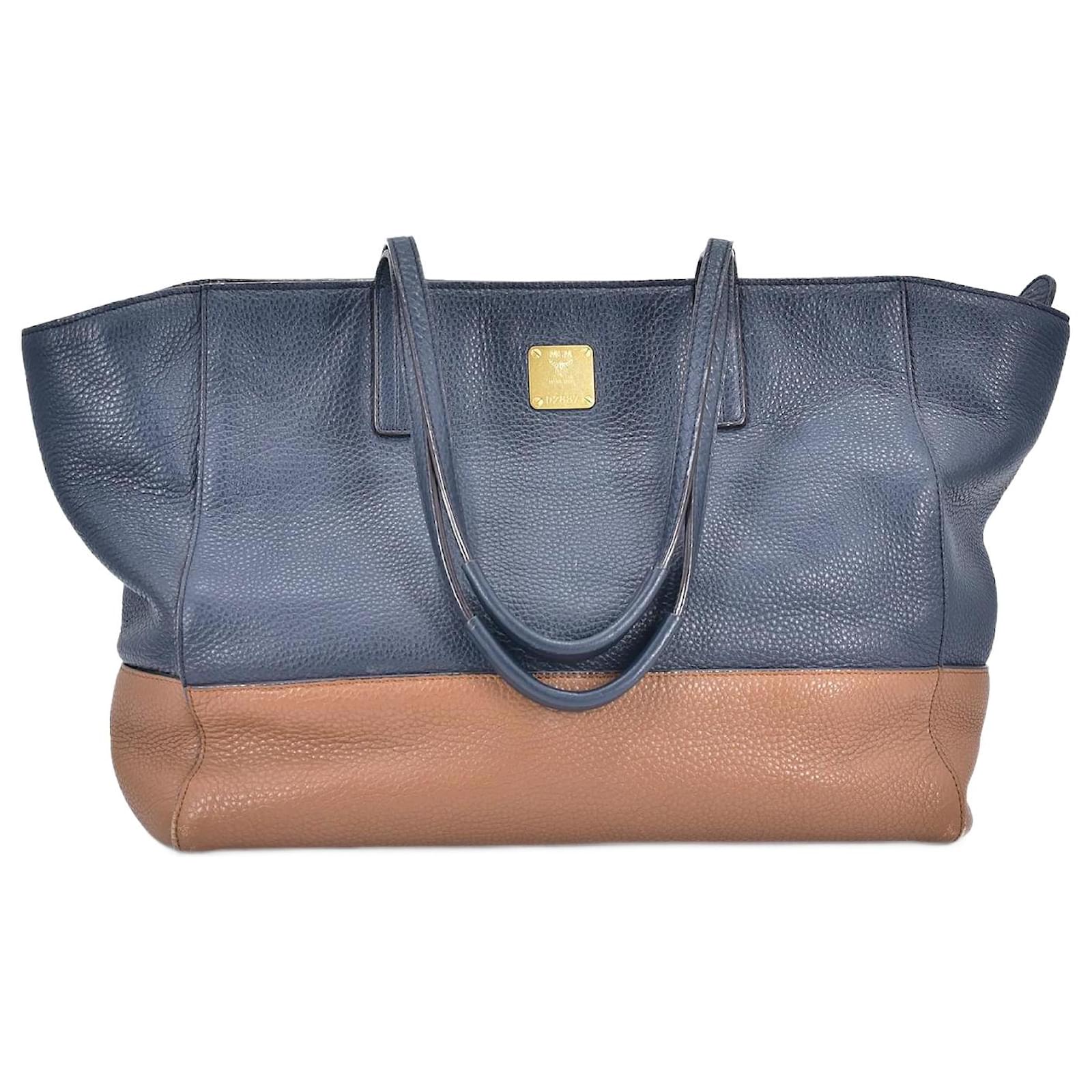 MCM Leather Bicolor Tote Bag Multiple colors Pony-style calfskin ref ...