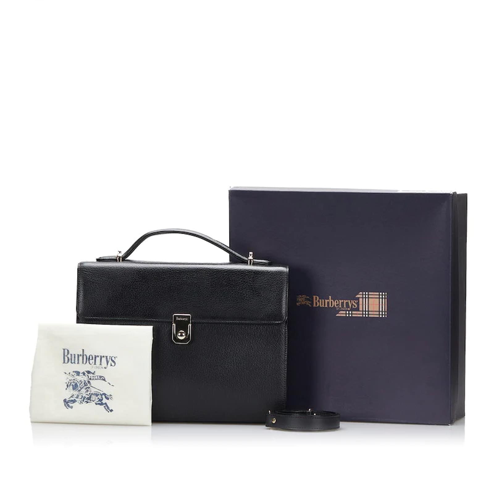 Burberry Leather Briefcase Black Pony-style calfskin ref.834673 - Joli ...