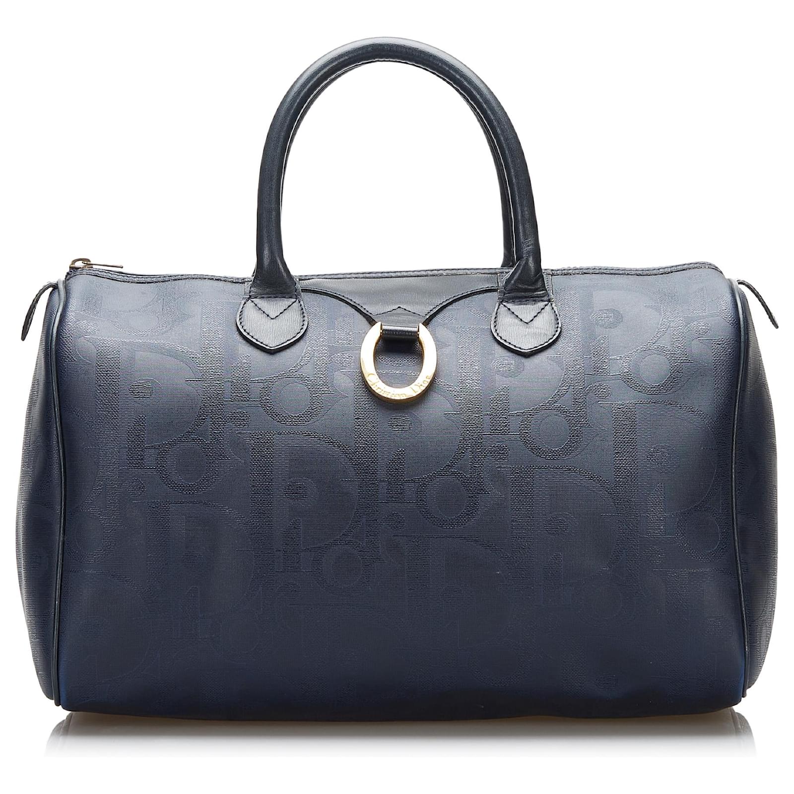 Dior Blue Oblique Duffle Bag Navy blue Cloth Cloth ref.834795 - Joli Closet