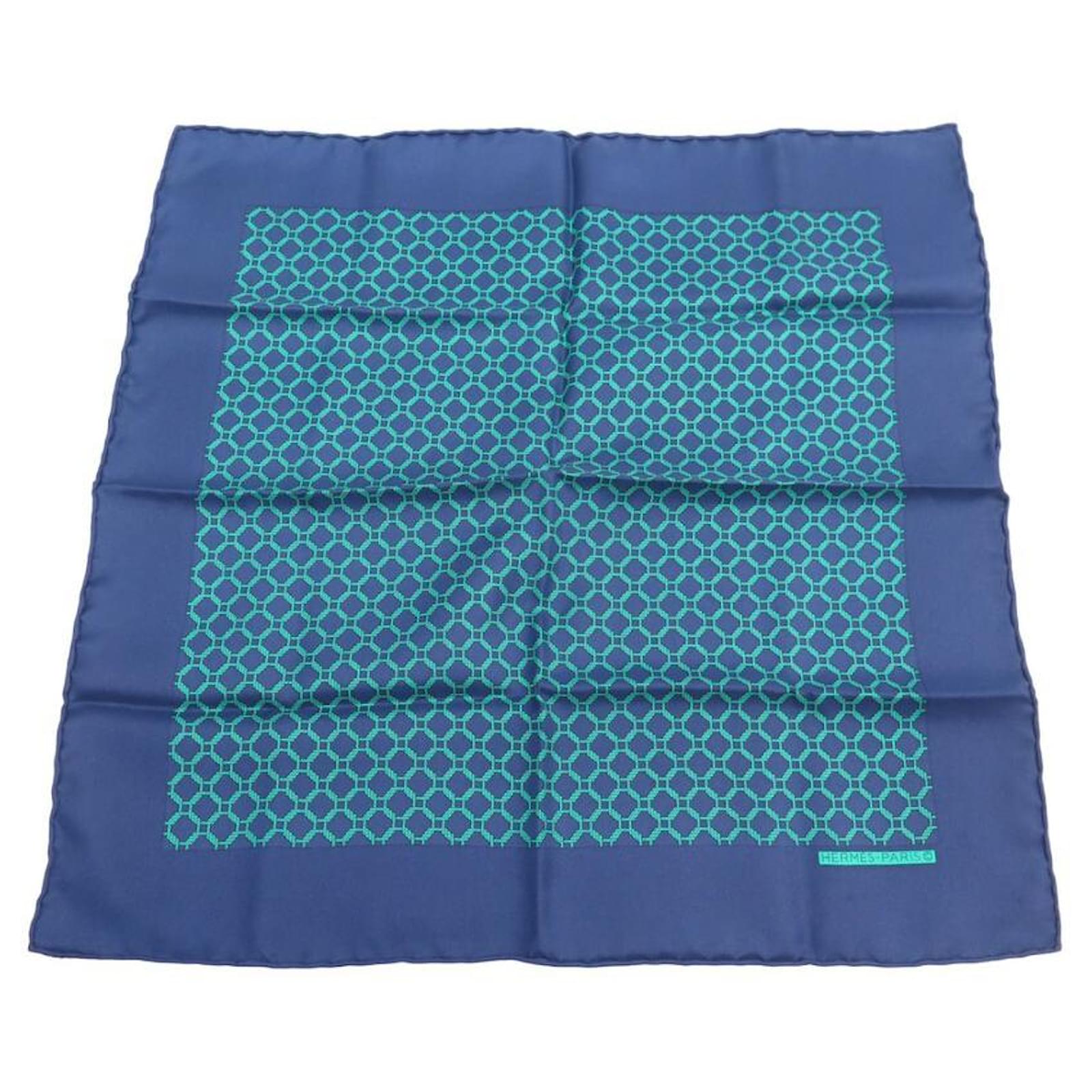 Hermès NEW HERMES GAVROCHE SCARF POUCH 45 NAVY BLUE SILK SCARF SILK ...