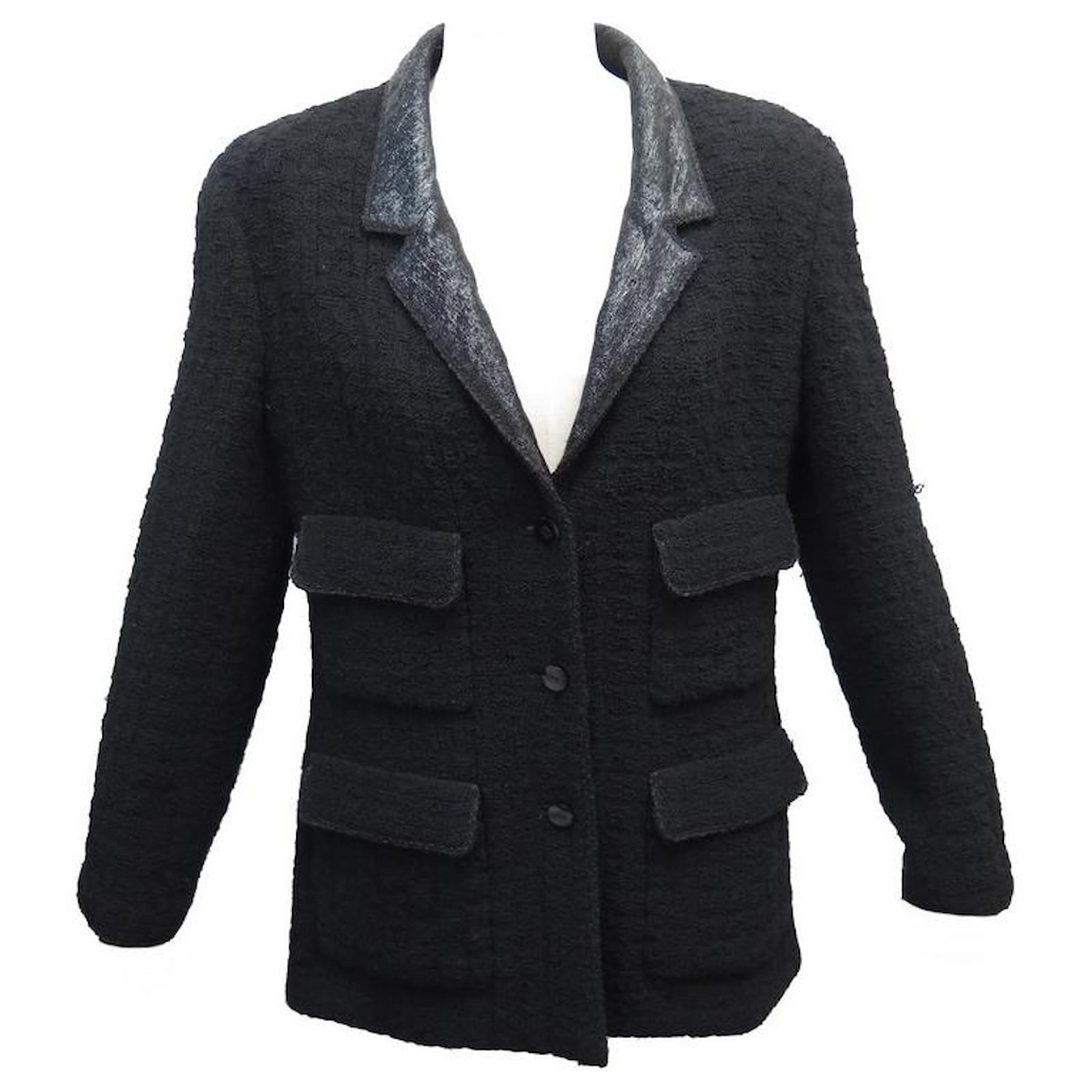VINTAGE JACKET CHANEL CARDIGAN TWEED WOOL 42 L P114991W02432 JACKET ...