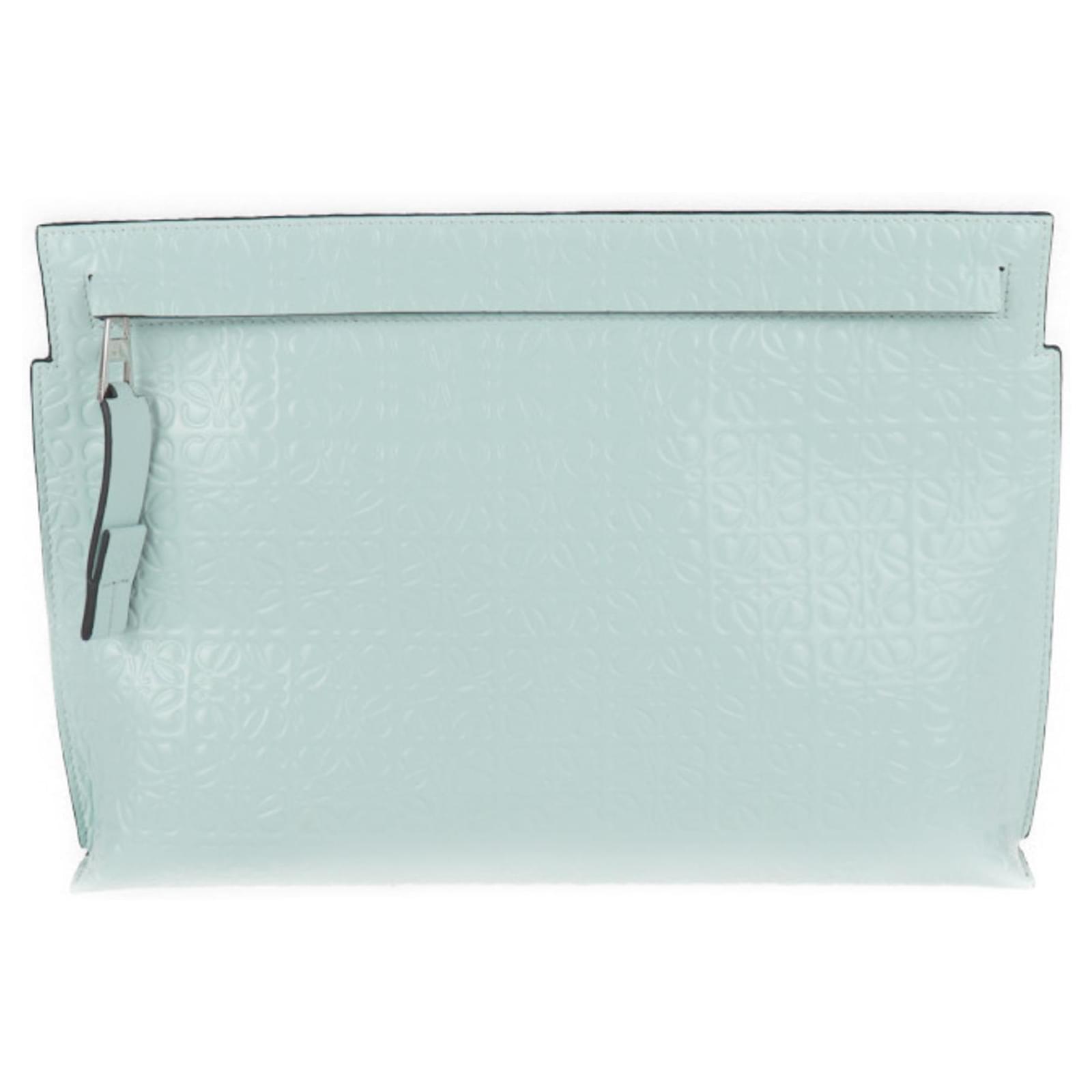 Loewe T Pouch Repeat Blue Leather ref.836699 - Joli Closet