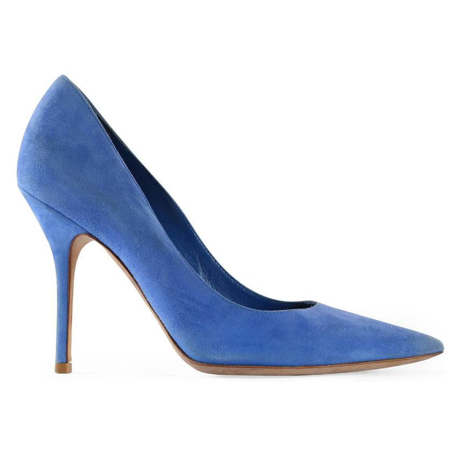 Christian Dior Blue Suede Pointy Toe Pumps ref.839614 - Joli Closet