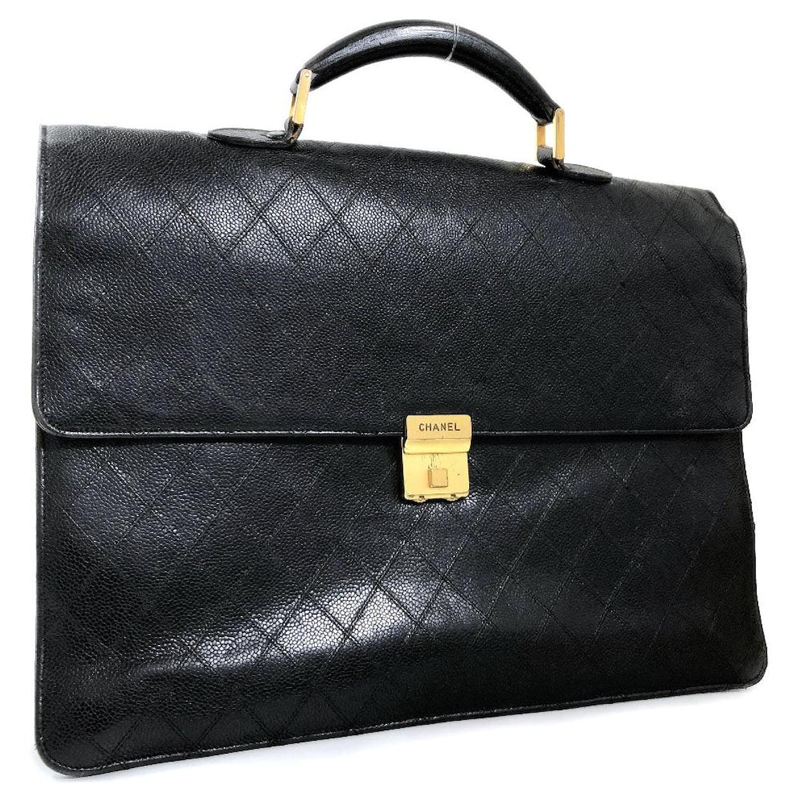 Chanel Quilted Caviar Briefcase Black Leather ref.840244 - Joli Closet