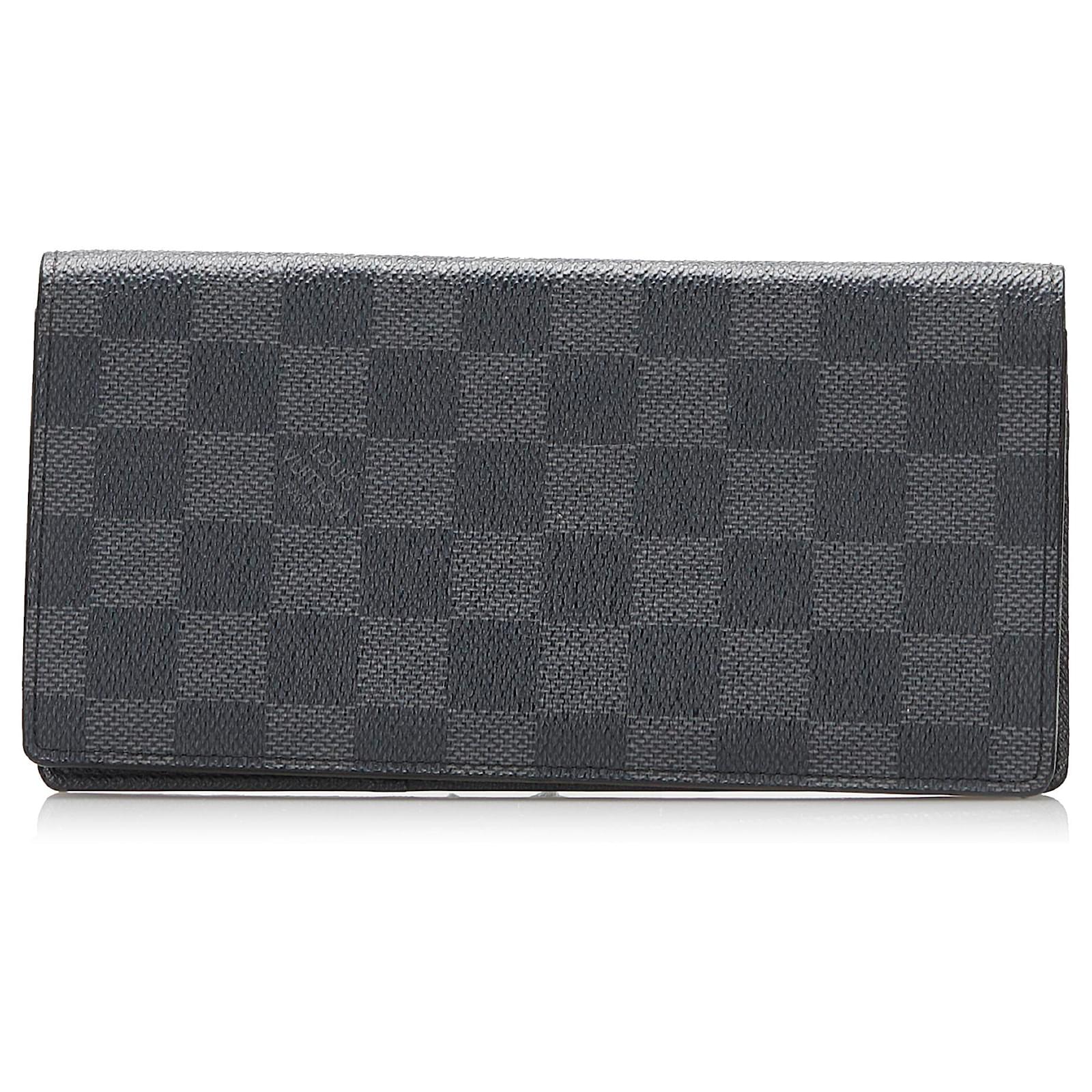 Louis Vuitton Black Damier Graphite Brazza Wallet Cloth ref.840586 ...