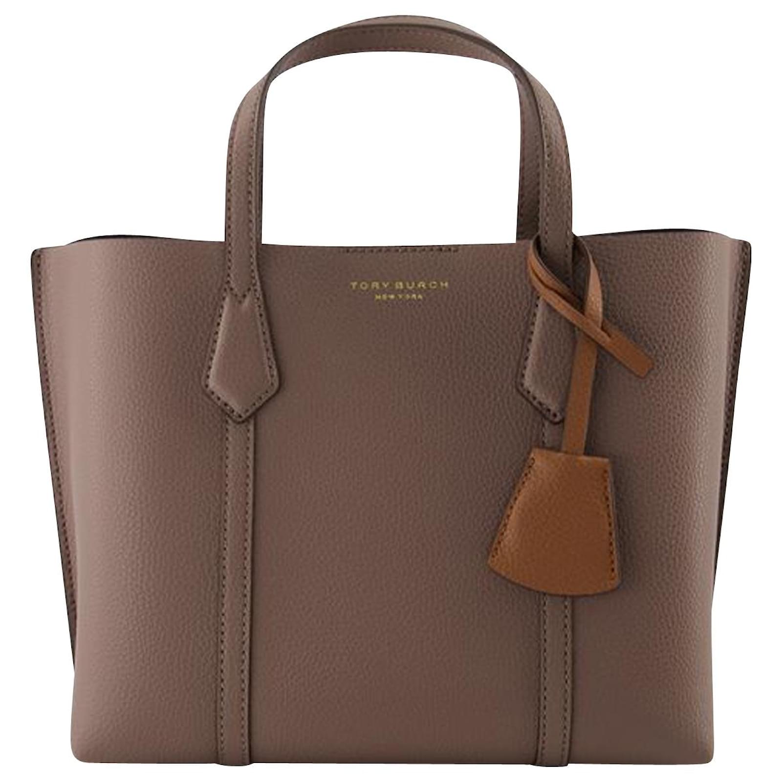 Perry Small Tote Bag - Tory Burch - Clam Shell - Leather Brown Pony ...
