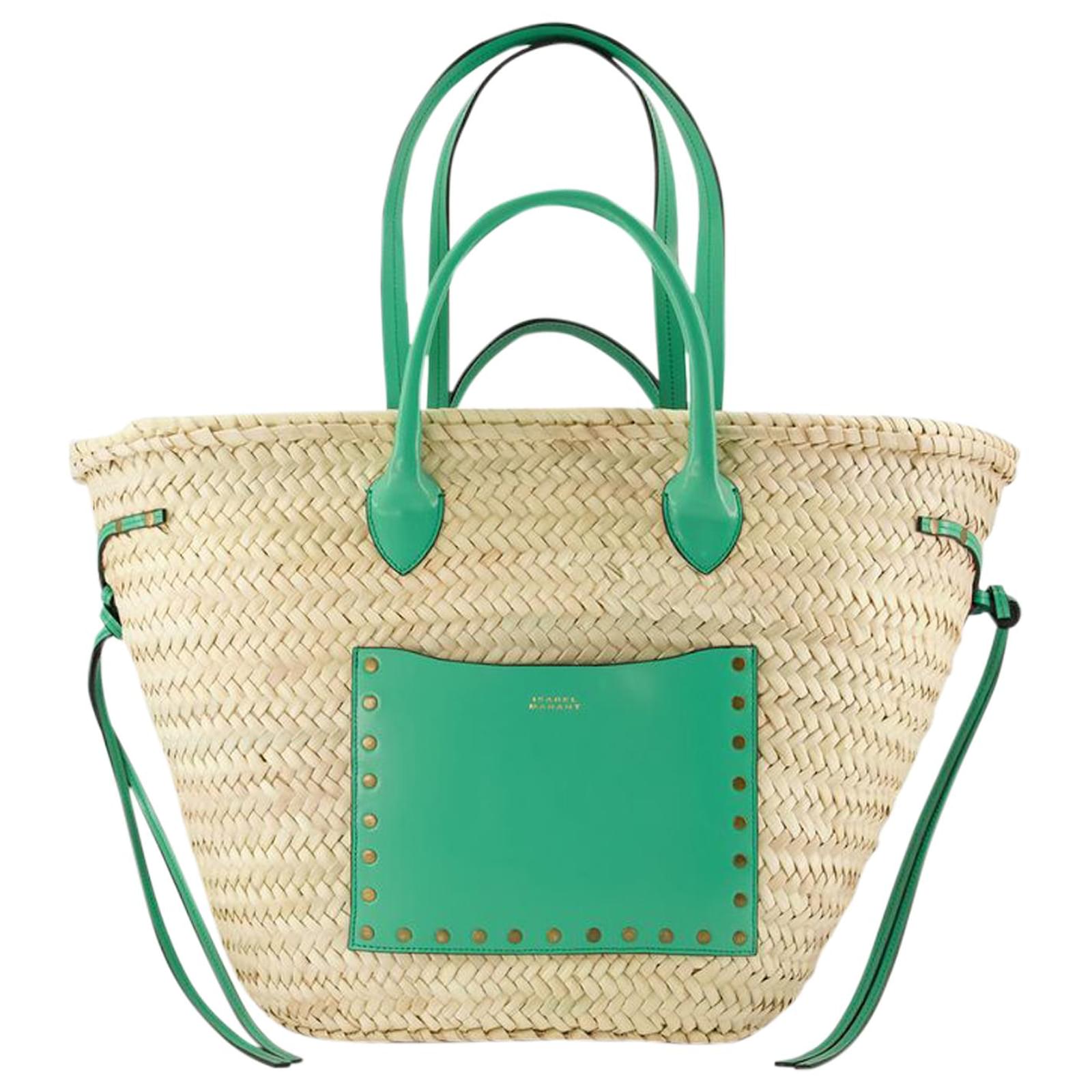 Cadix-Ge Tote Bag - Isabel Marant - Multi - Straw Green ref.841043 ...