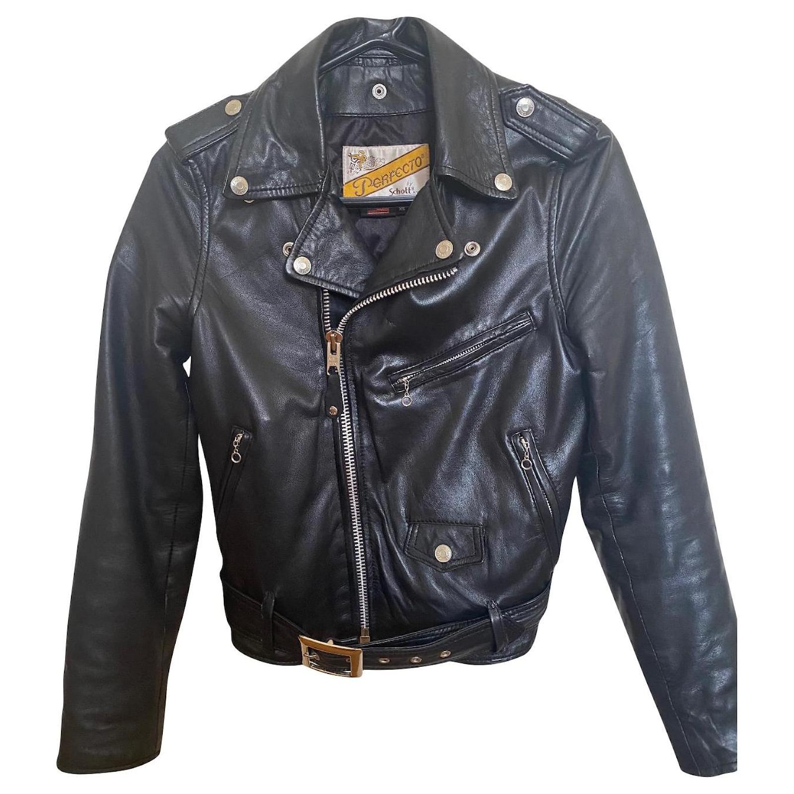 Schott Biker jackets Black Leather ref.841874 - Joli Closet