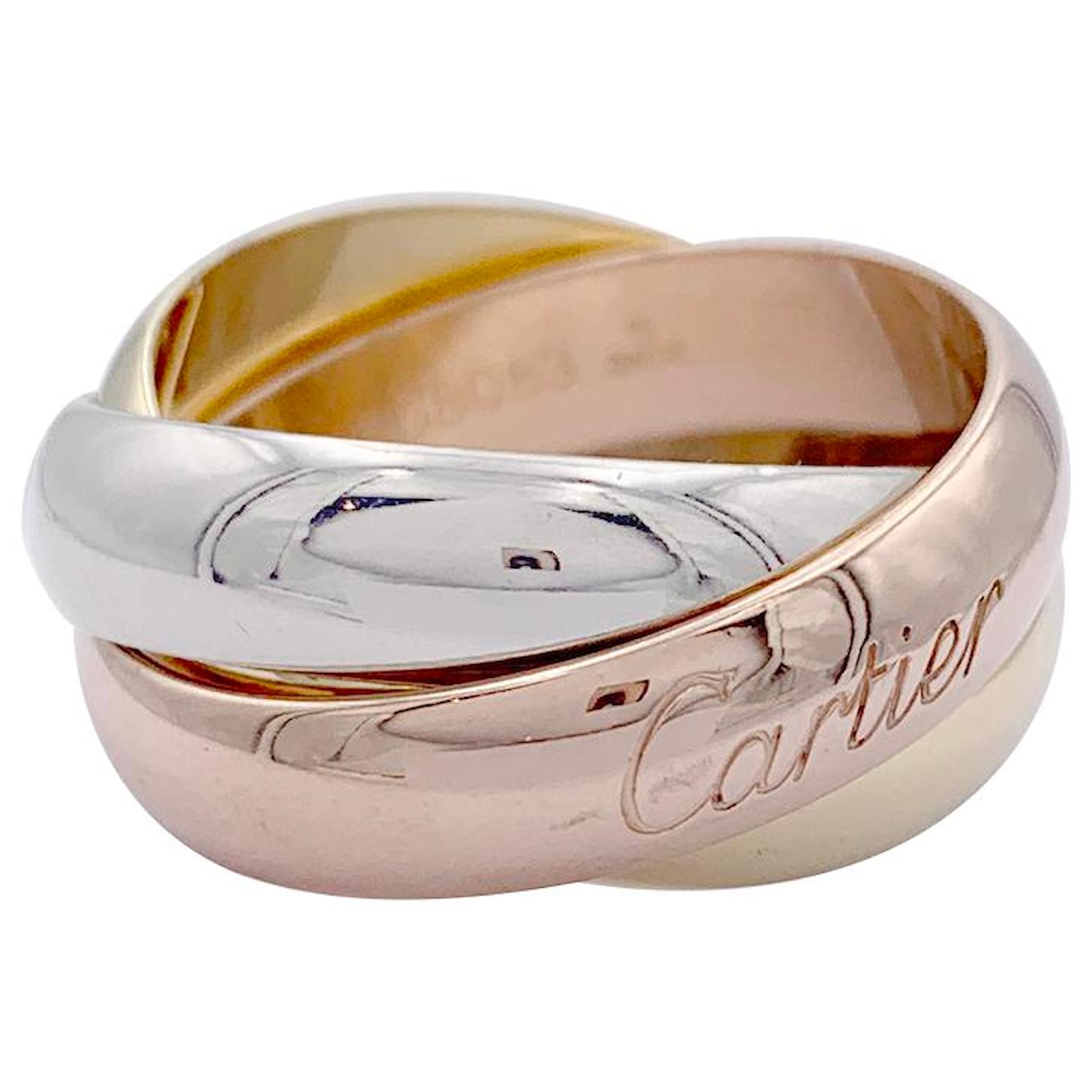 Cartier ring "Trinity" 3 golds, big model. White gold Yellow gold Pink ...