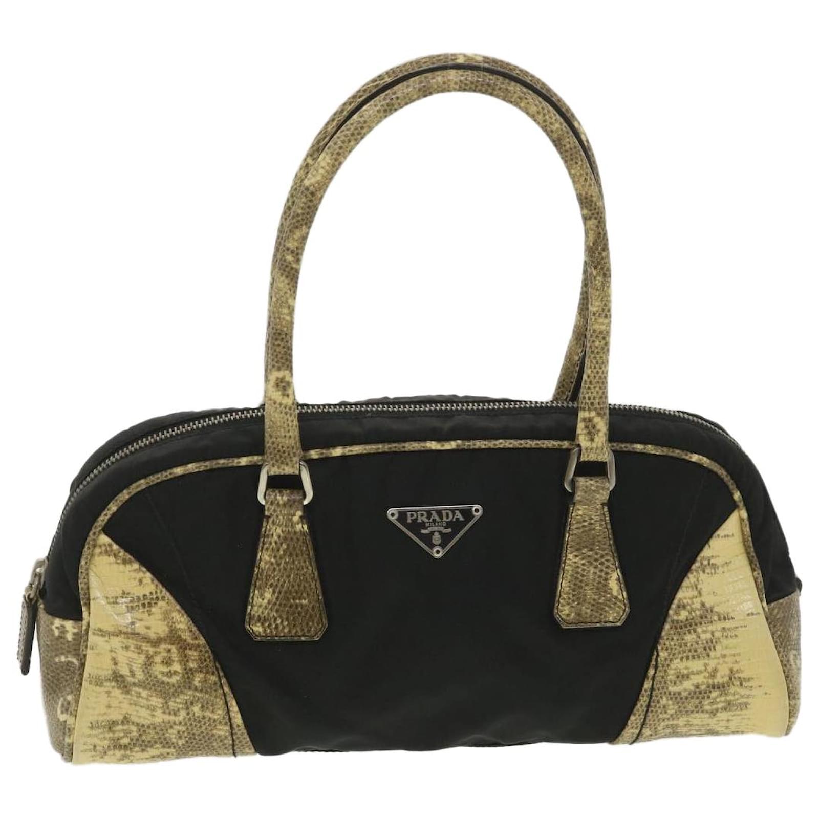 PRADA Schlangenmuster Handtasche Nylon Schwarz Auth bs4274 ref.844069 ...