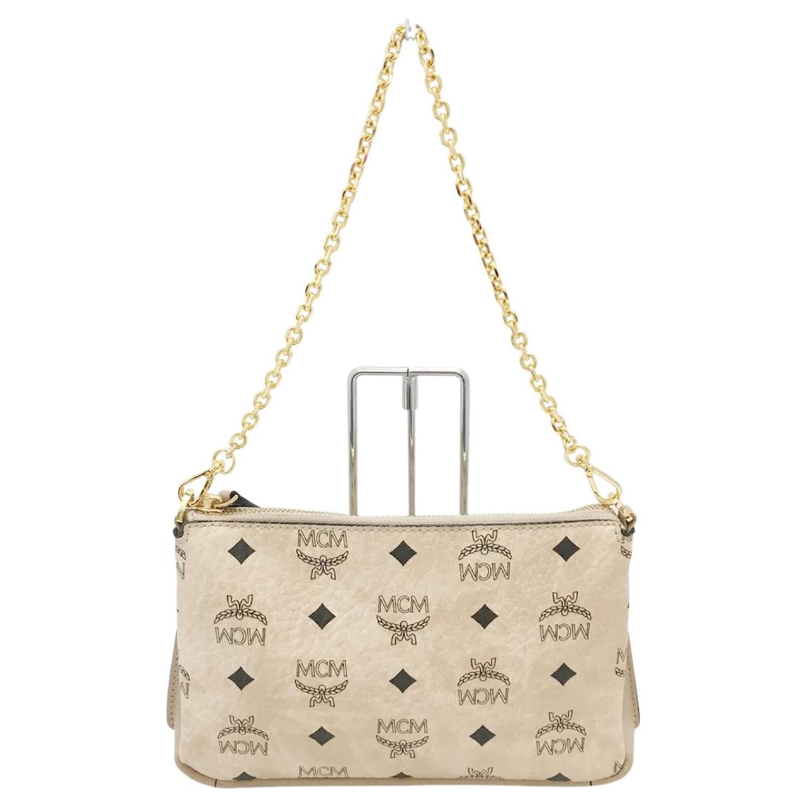 MCM Visetos Beige Leather ref.846063 - Joli Closet