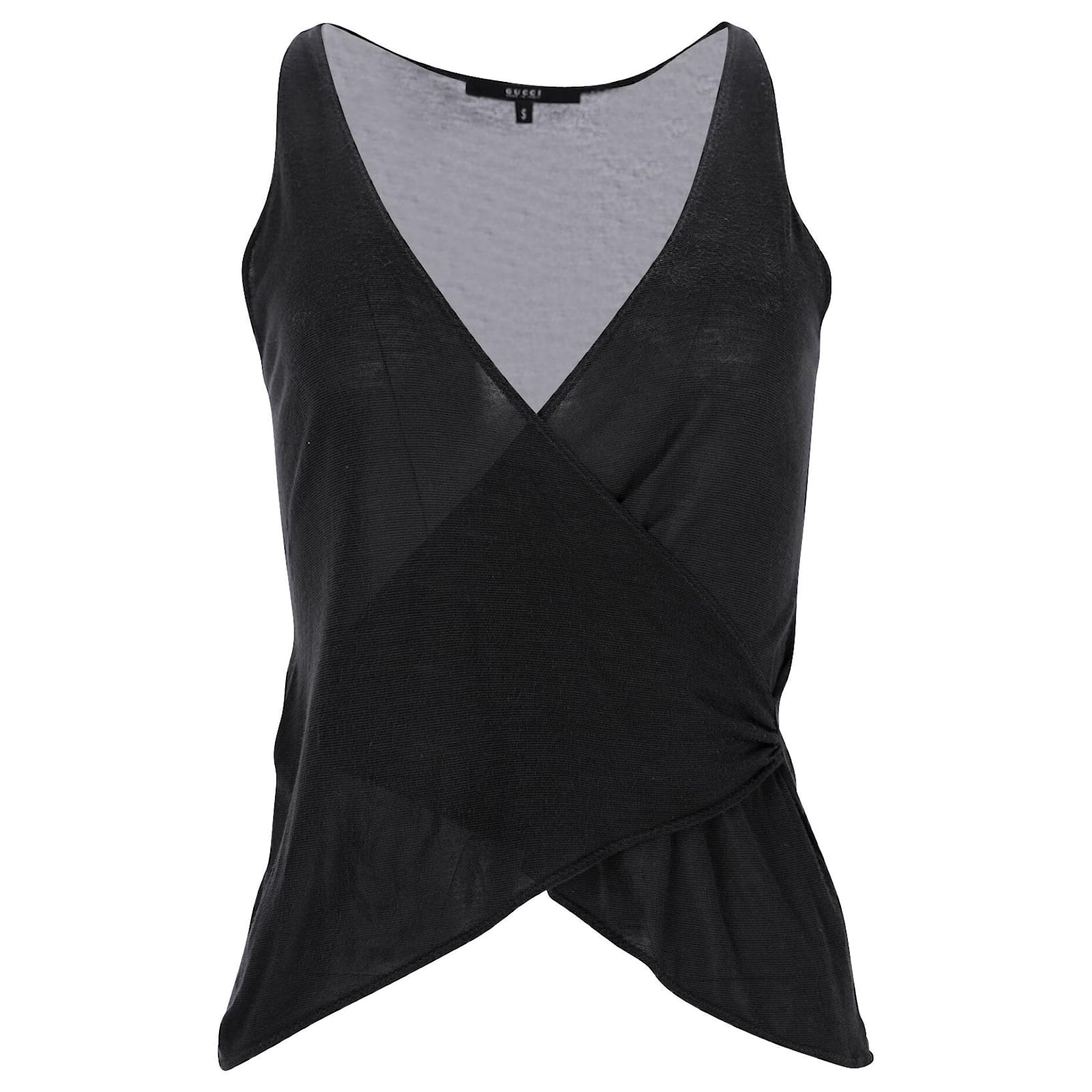 Gucci Overlap Tank Top in Black Viscose Cellulose fibre ref.846162 ...