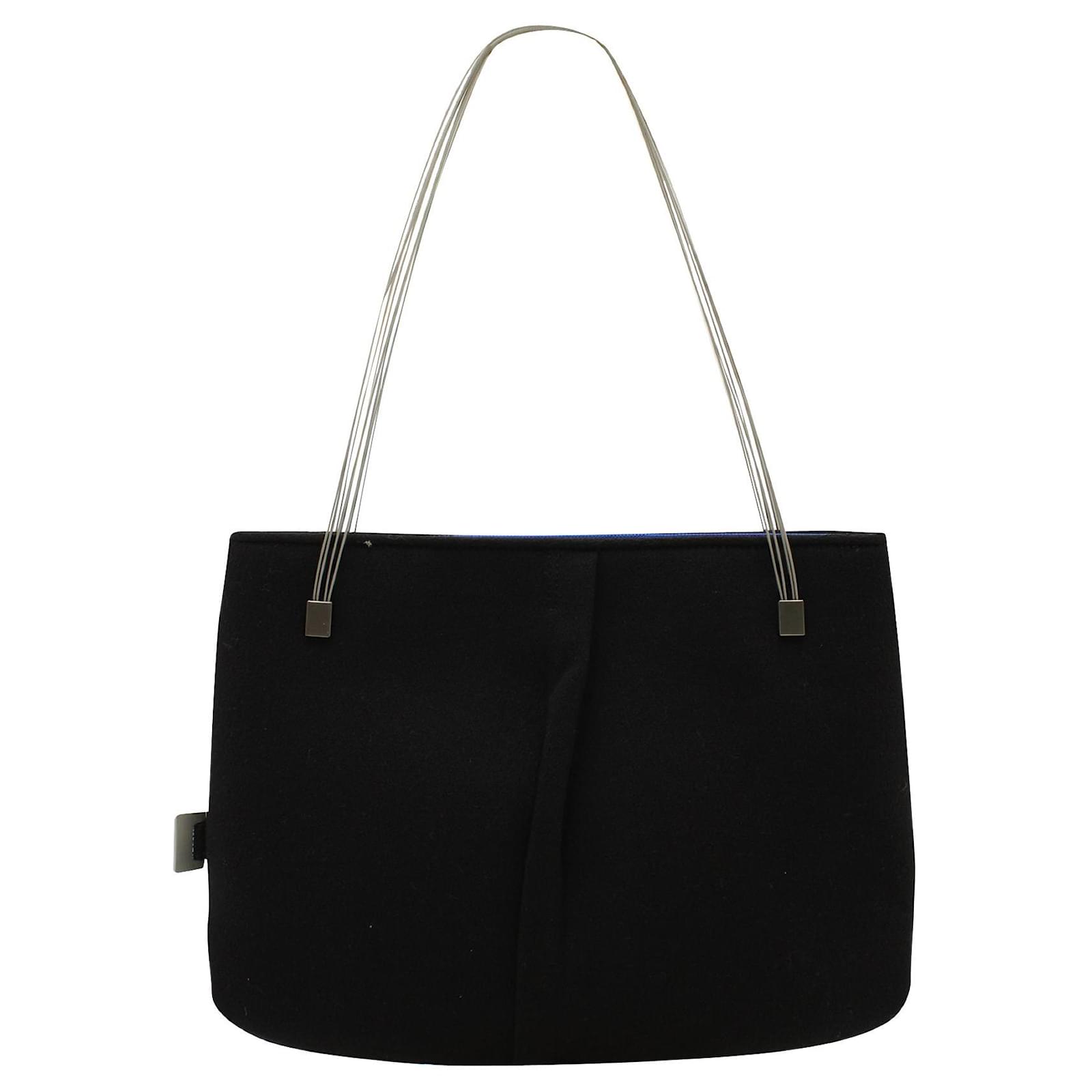 Autre Marque Black Shoulder Bag with Wire Handles by Designer Ginza ...