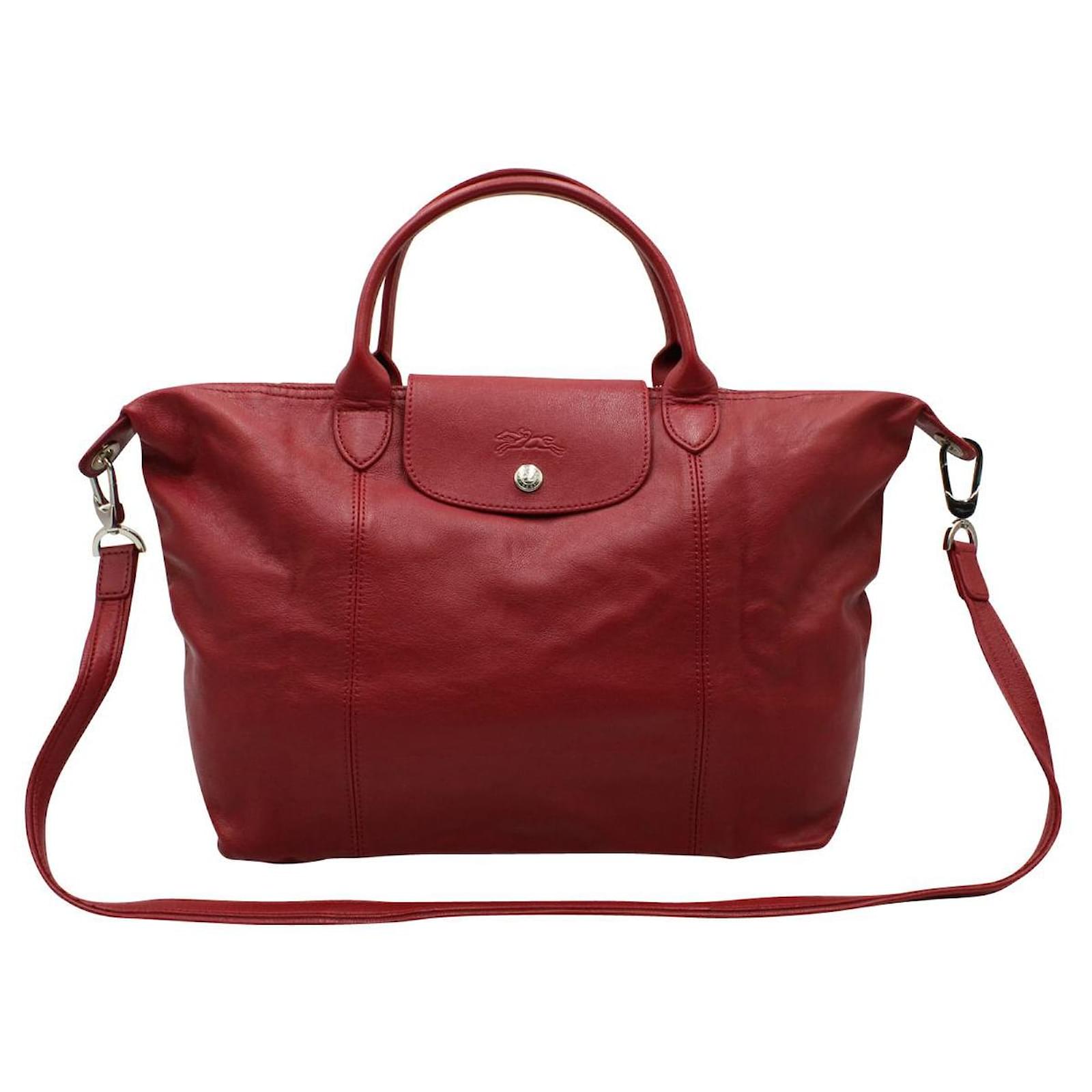 Longchamp Red Leather Le Pliage Tote Bag ref.846537 - Joli Closet
