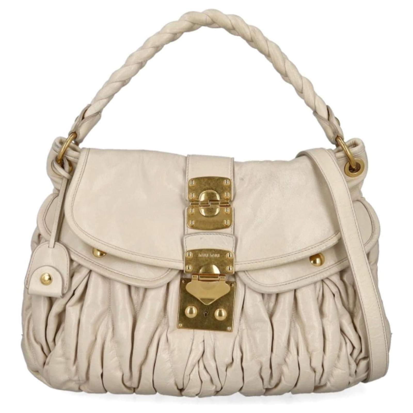 Miu Miu Handbags Eggshell Patent leather ref.850139 - Joli Closet