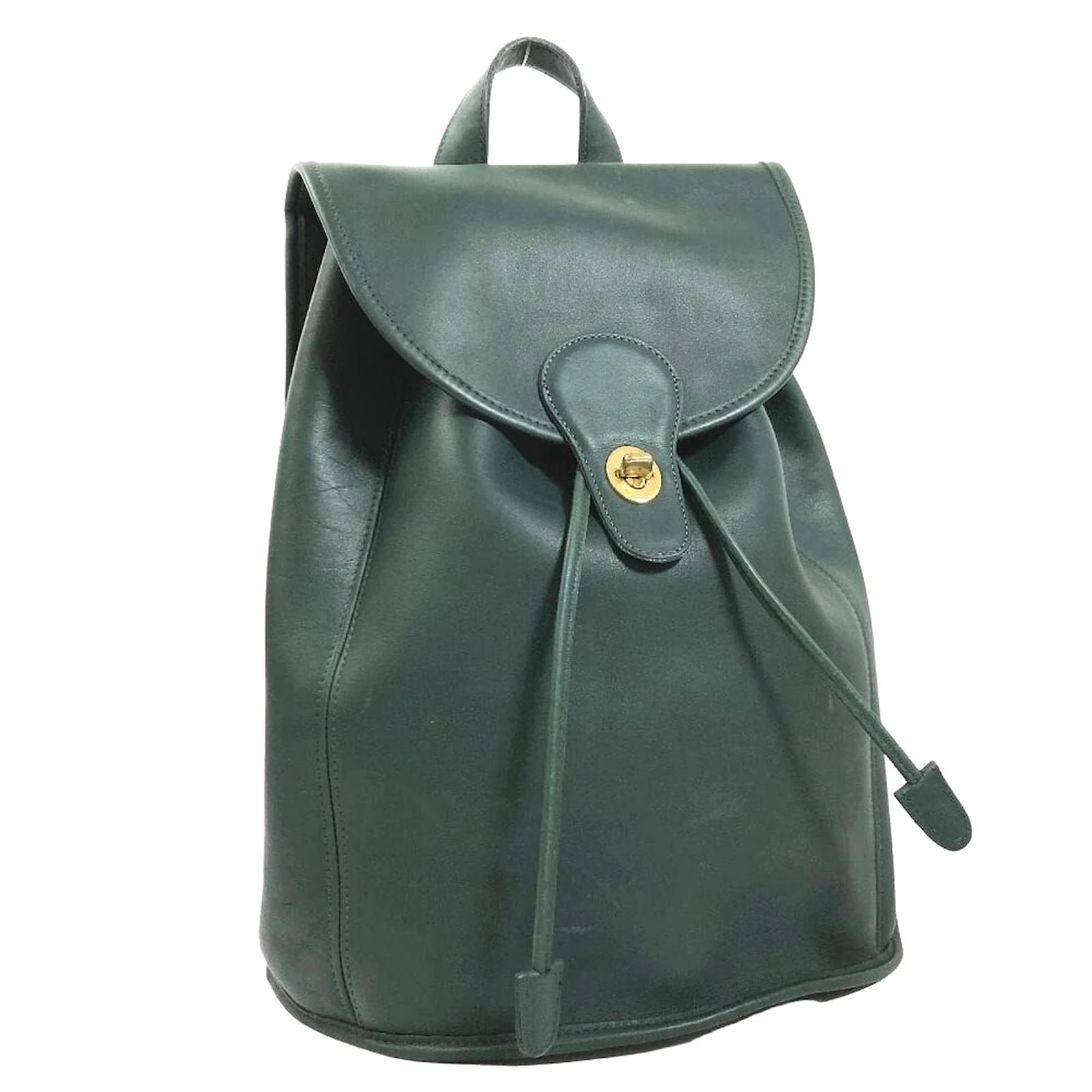 Coach Vintage Leather Backpack 9943 Green Pony-style calfskin ref ...