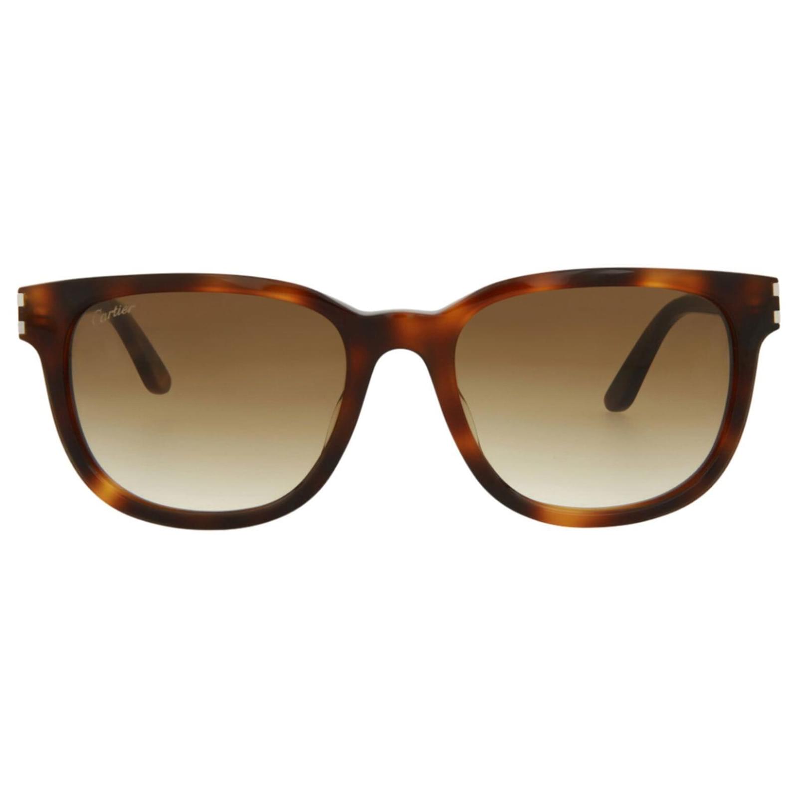 Cartier Square-Frame Acetate Sunglasses Brown Cellulose fibre ref ...