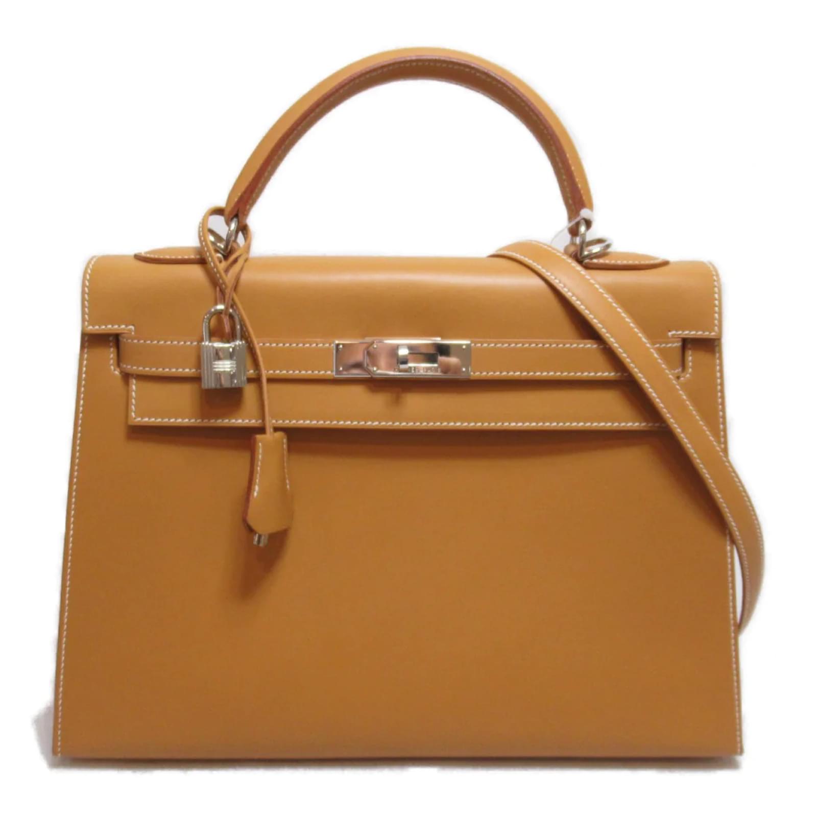 Hermès Box Calf Kelly 32 Brown Leather Pony-style calfskin ref.852085 ...