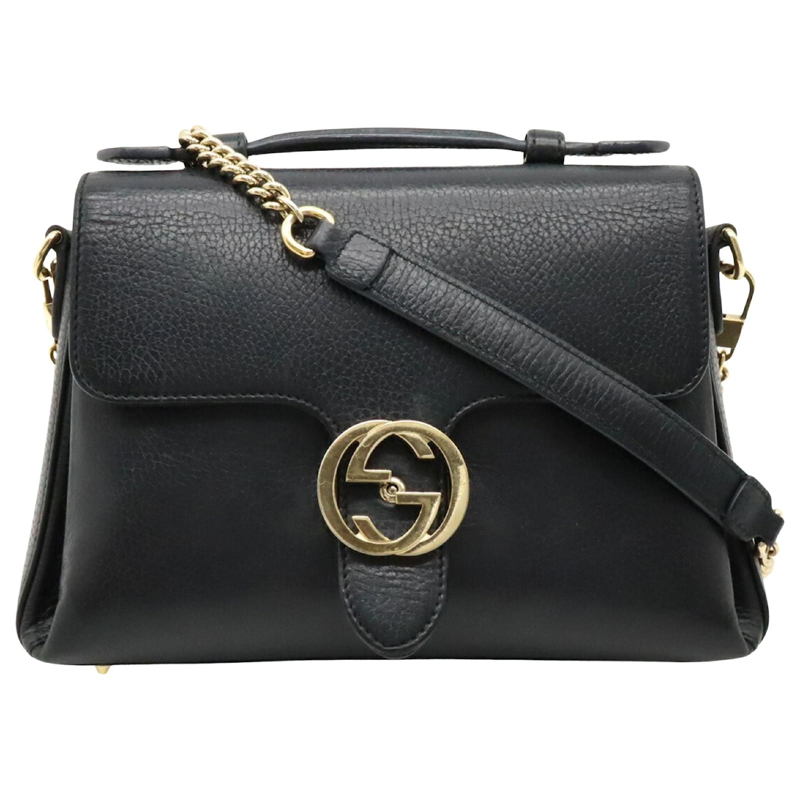 Gucci Interlocking G Black Leather ref.853627 - Joli Closet