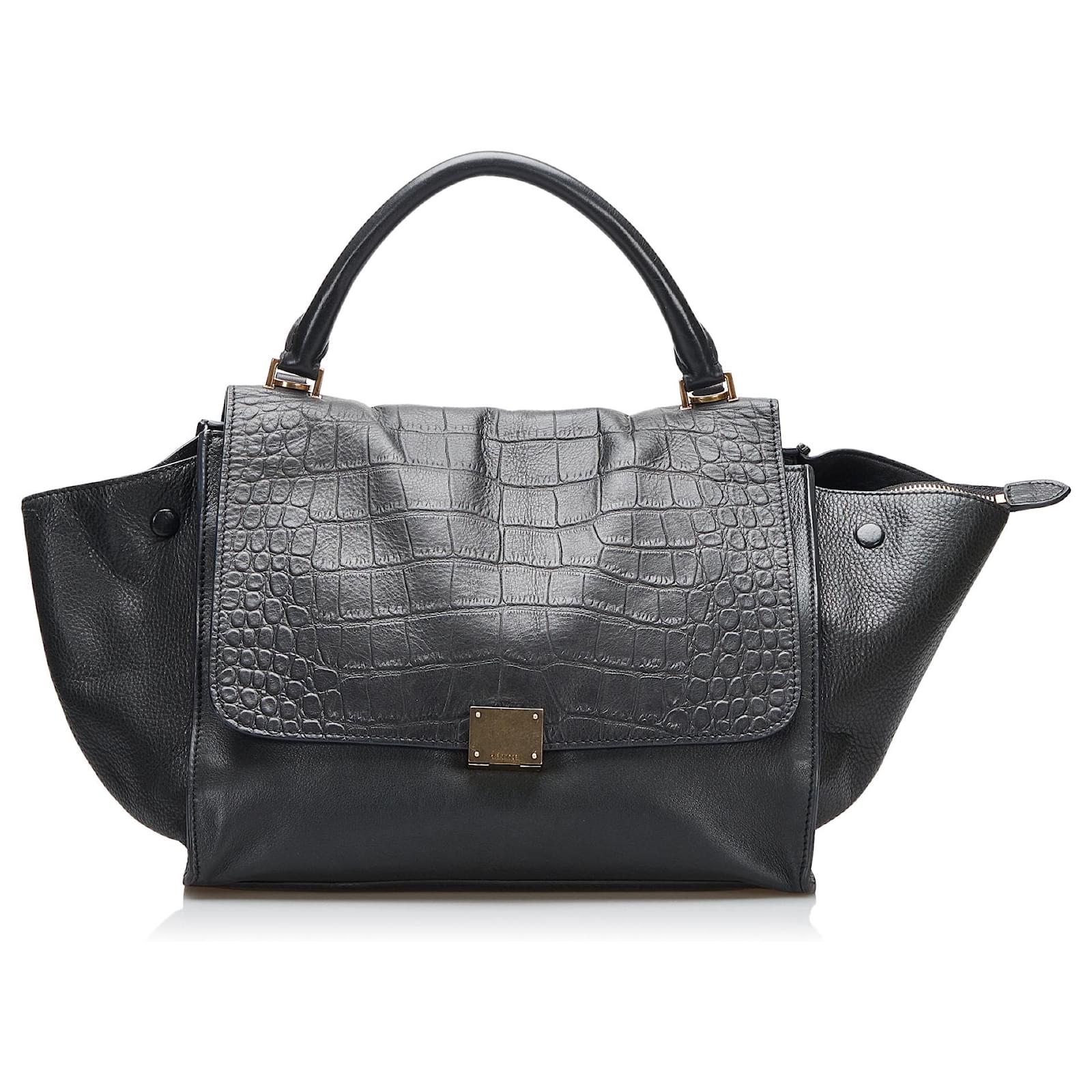 Céline Celine Schwarzes Trapez Leder Kalbähnliches Kalb ref.854064 ...