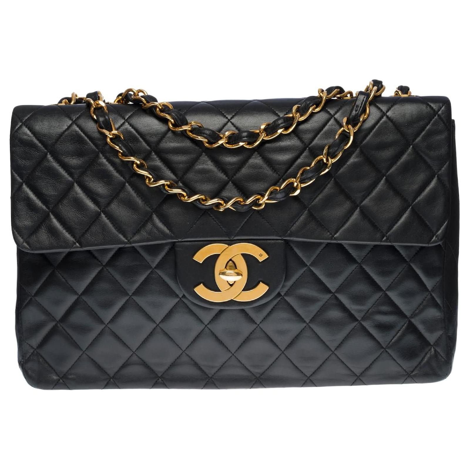 CHANEL TIMELESS MAXI JUMBO FLAP BAG CROSSBODY BAG IN BLACK QUILTED ...