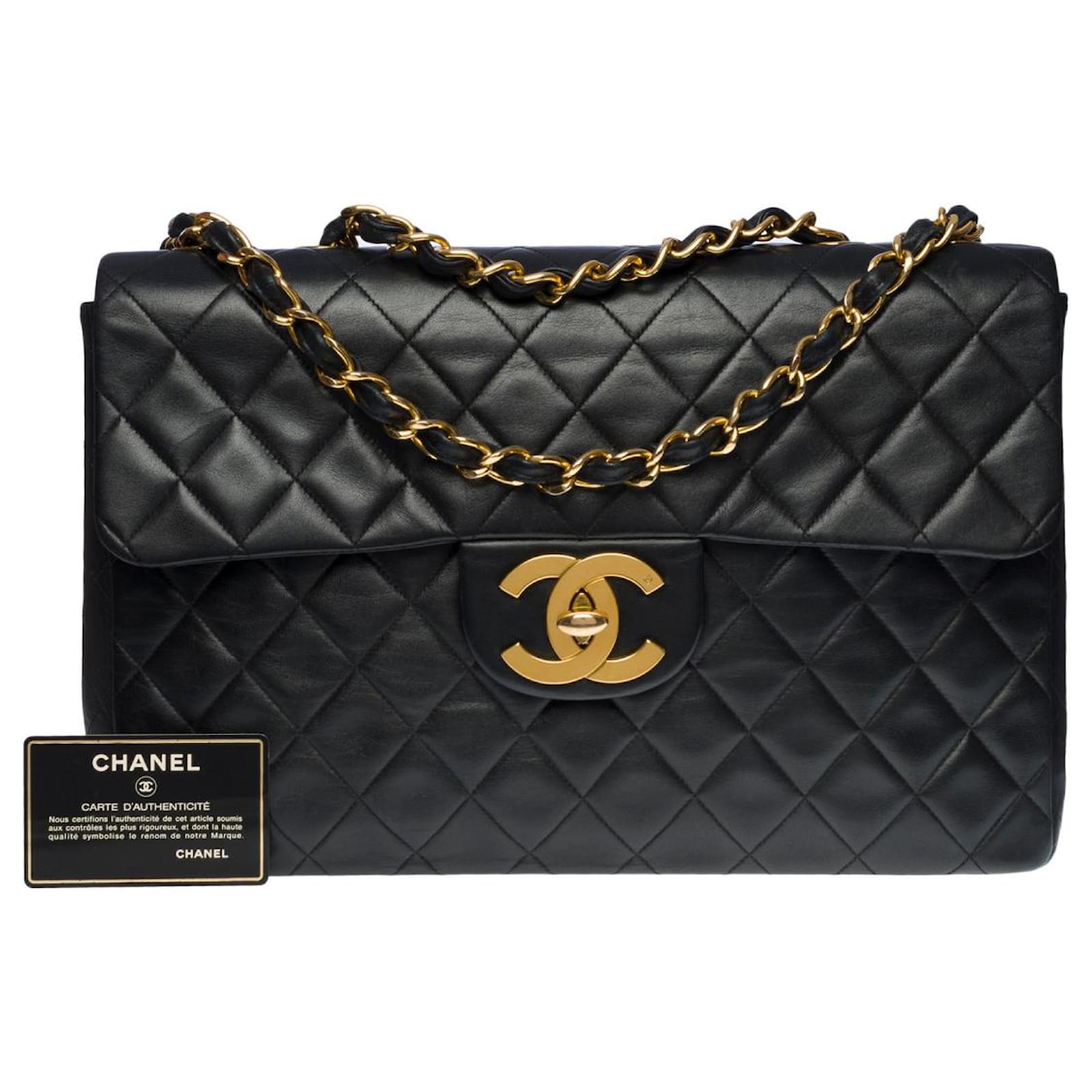 SAC BANDOULIÈRE CHANEL TIMELESS MAXI JUMBO SINGLE FLAP BAG EN CUIR D ...