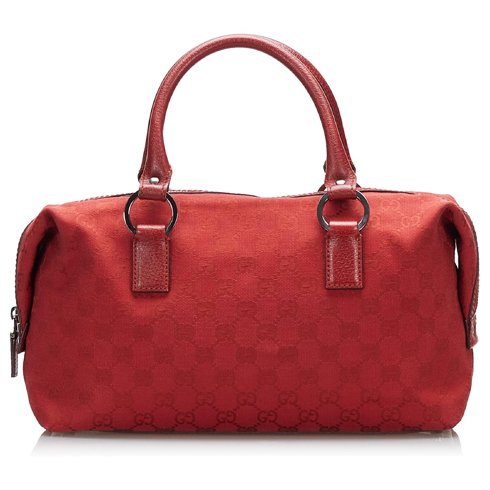 Gucci Red GG Canvas Boston Cloth Cloth ref.856100 - Joli Closet