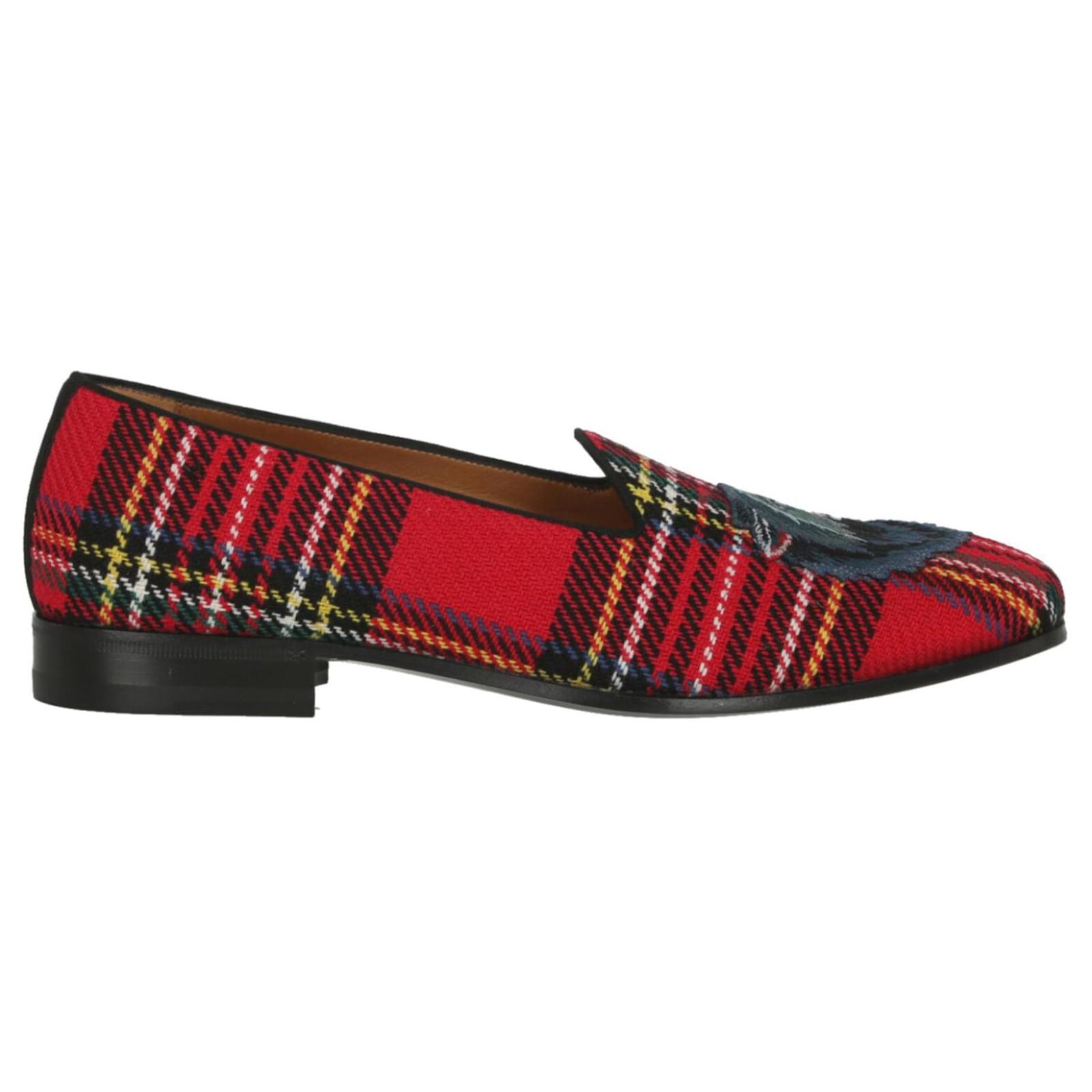 Gucci Tartan Wolf Loafer Red ref.856513 - Joli Closet