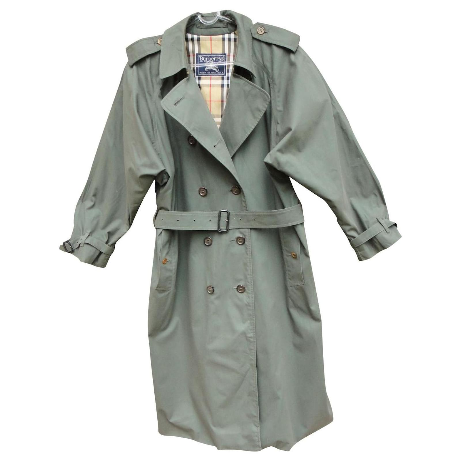 vintage Burberry trench 44 Green Cotton Polyester ref.857884 - Joli Closet