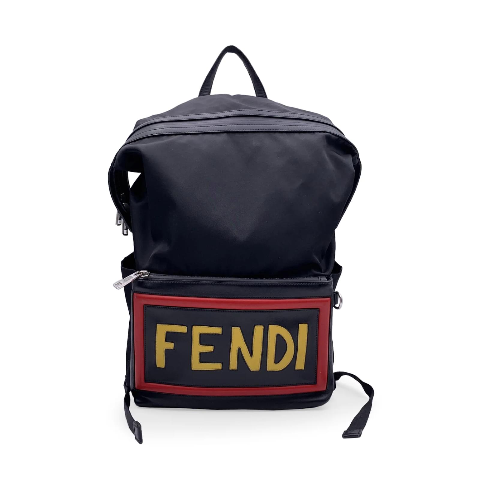 Fendi Black Nylon Monster Vocabulary Backpack Shoulder Bag Cloth ref ...