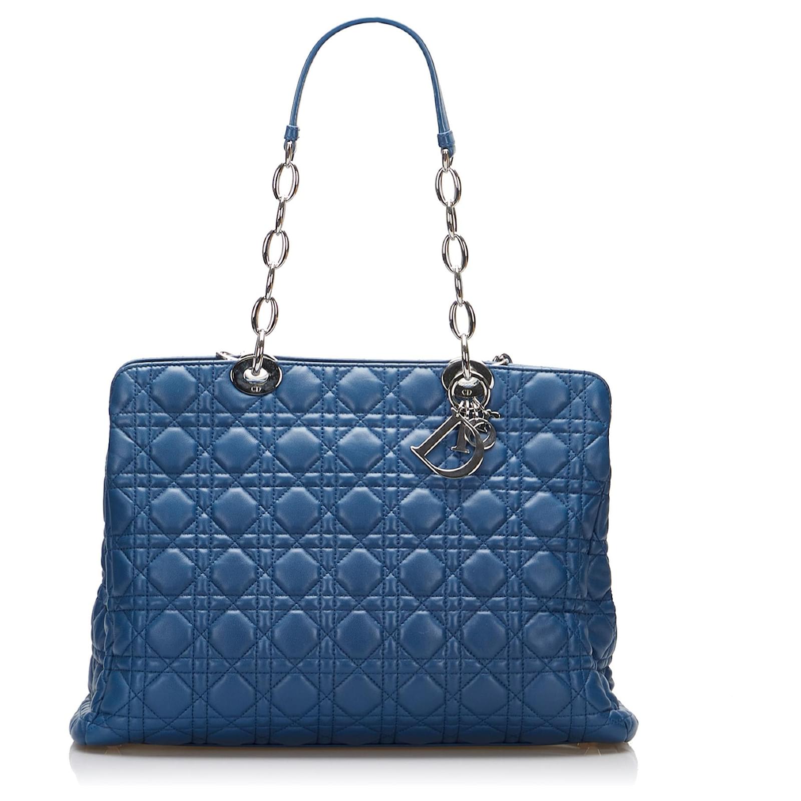 Dior Bleu Large Cannage Doux Lady Dior Cuir Veau façon poulain Bleu ...
