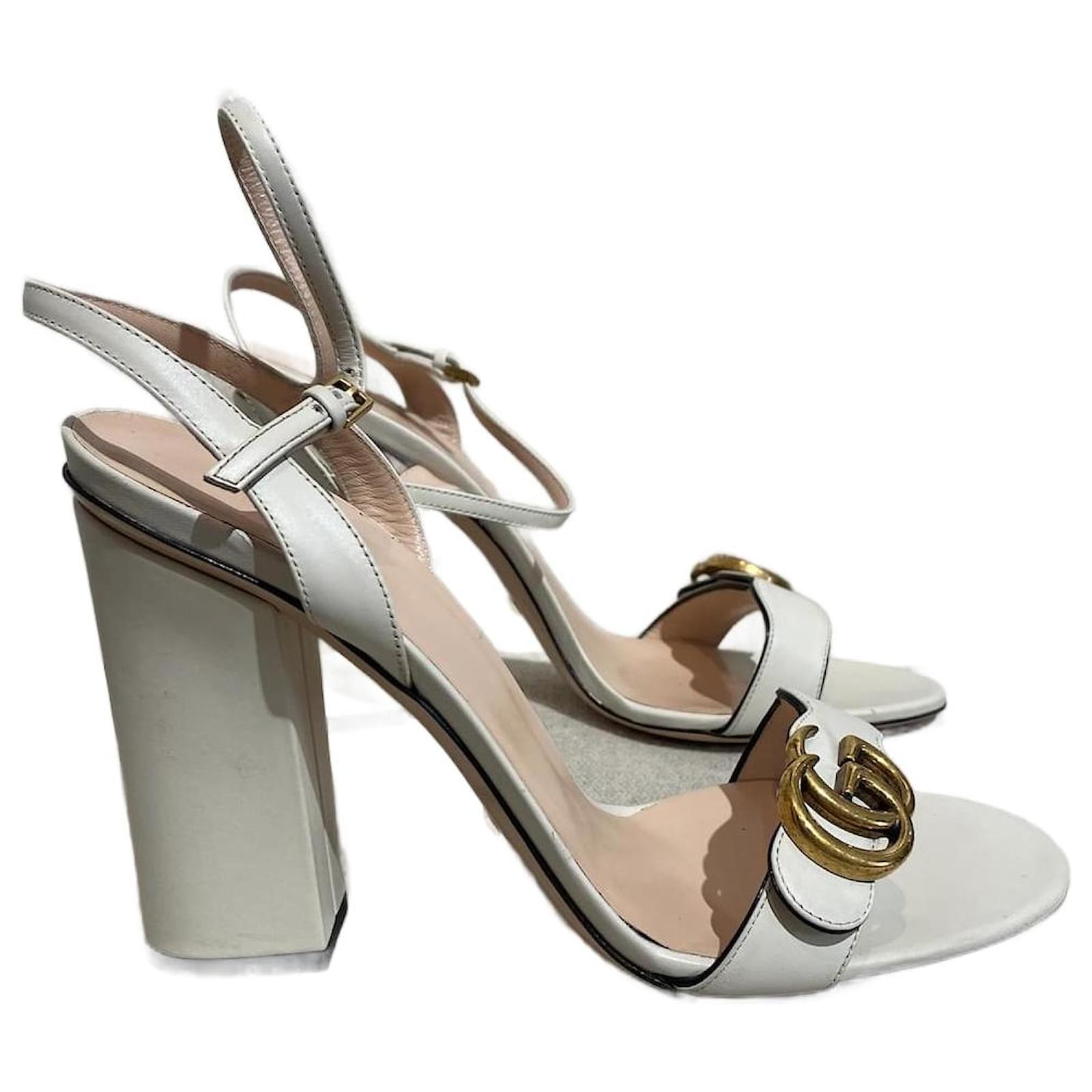 GUCCI Sandals T.eu 40.5 Leather White ref.859899 - Joli Closet