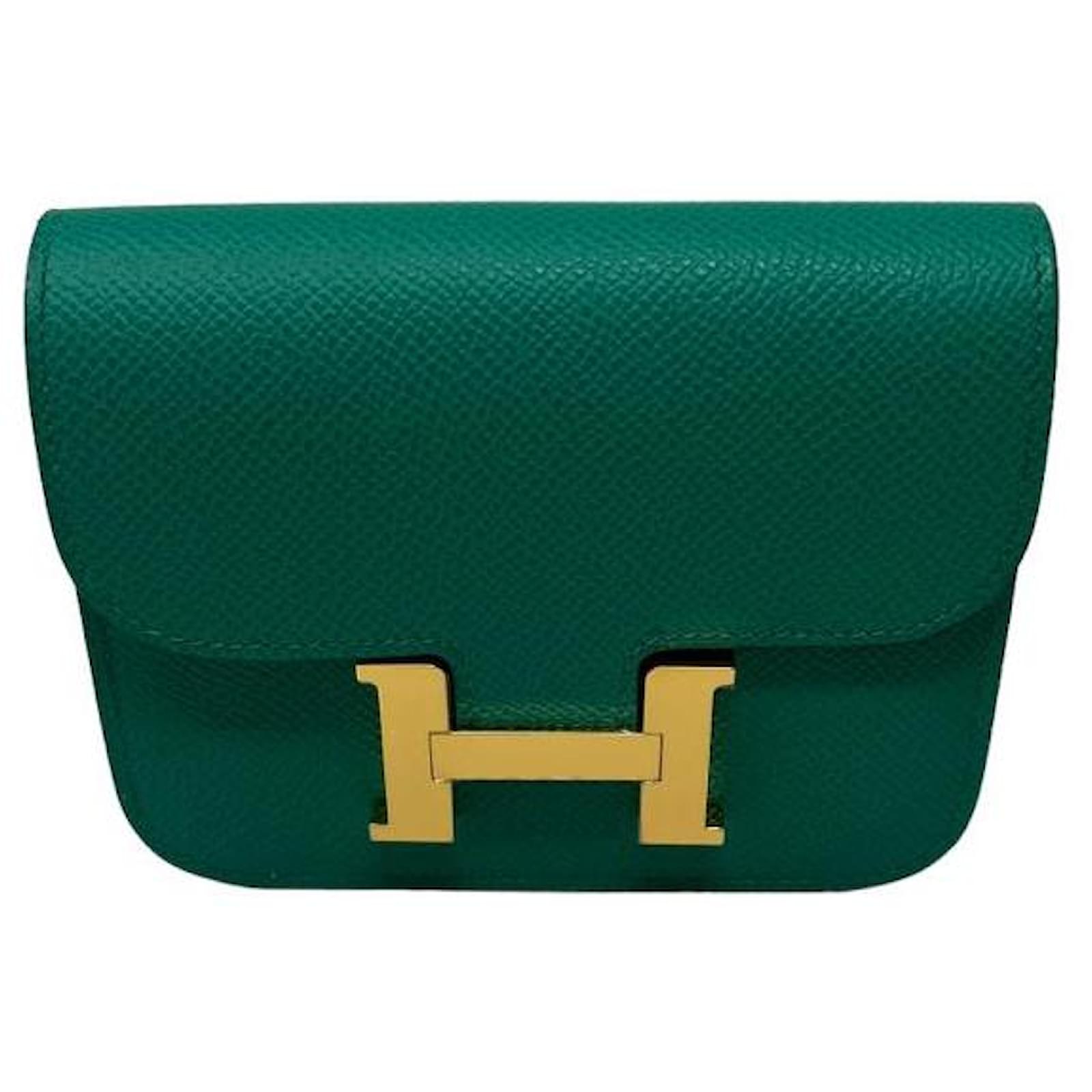 Constance Hermès Handbags Green Leather ref.860009 - Joli Closet