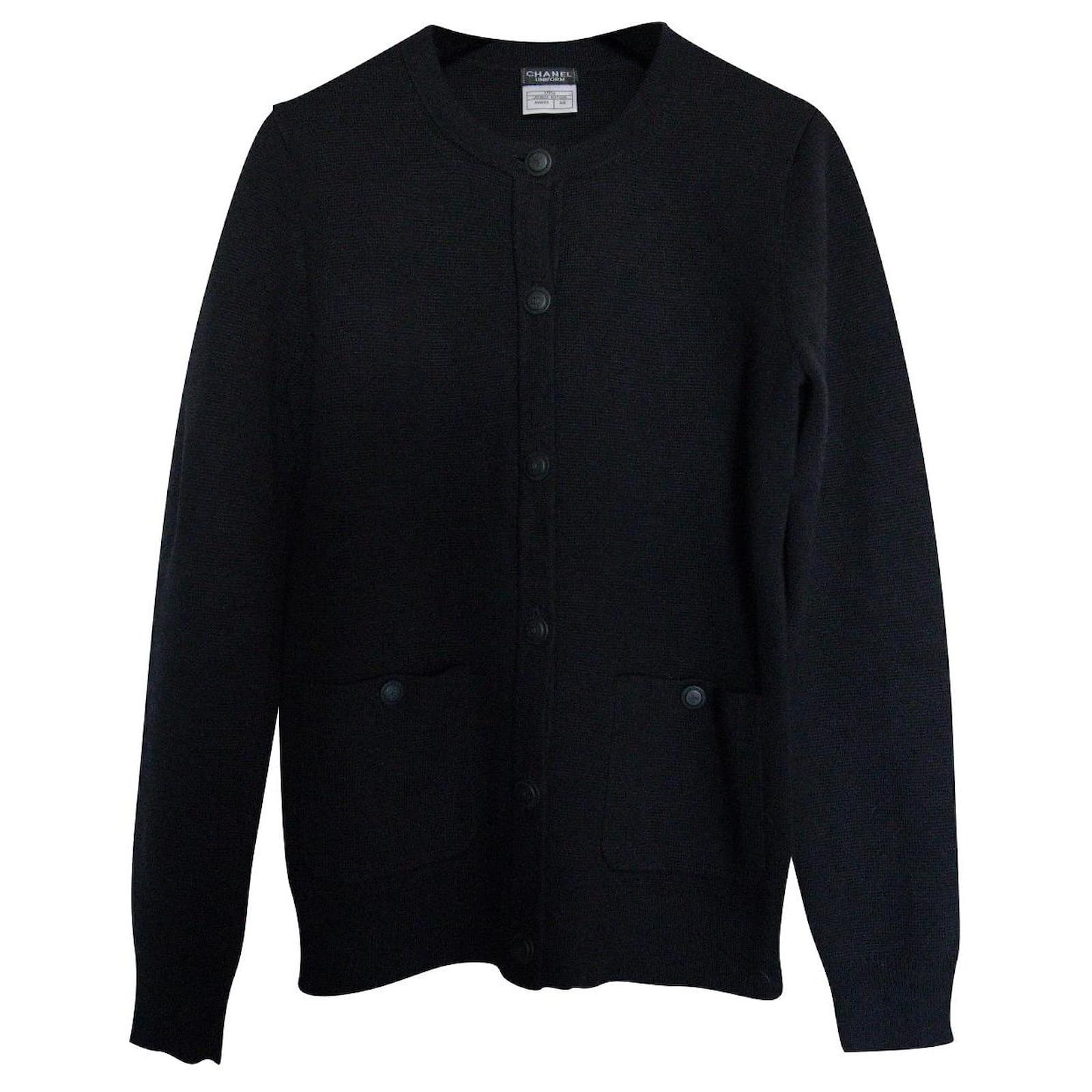 Cambon Black Chanel Cardigan Cotton Wool ref.861636 - Joli Closet