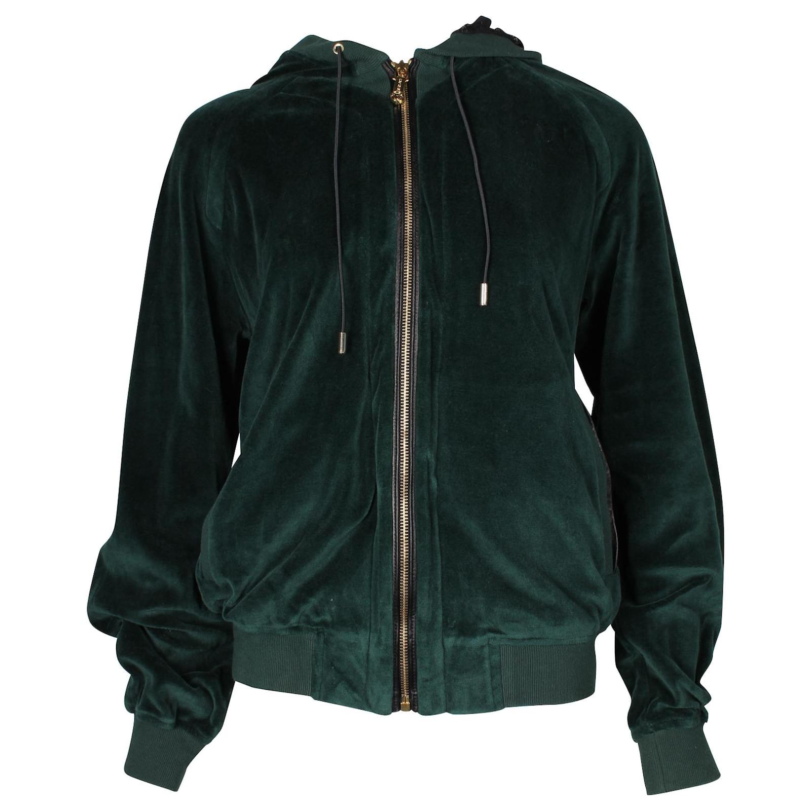 Versace Medusa Logo Zip Up Hoodie in Green Velvet ref.862257 - Joli Closet