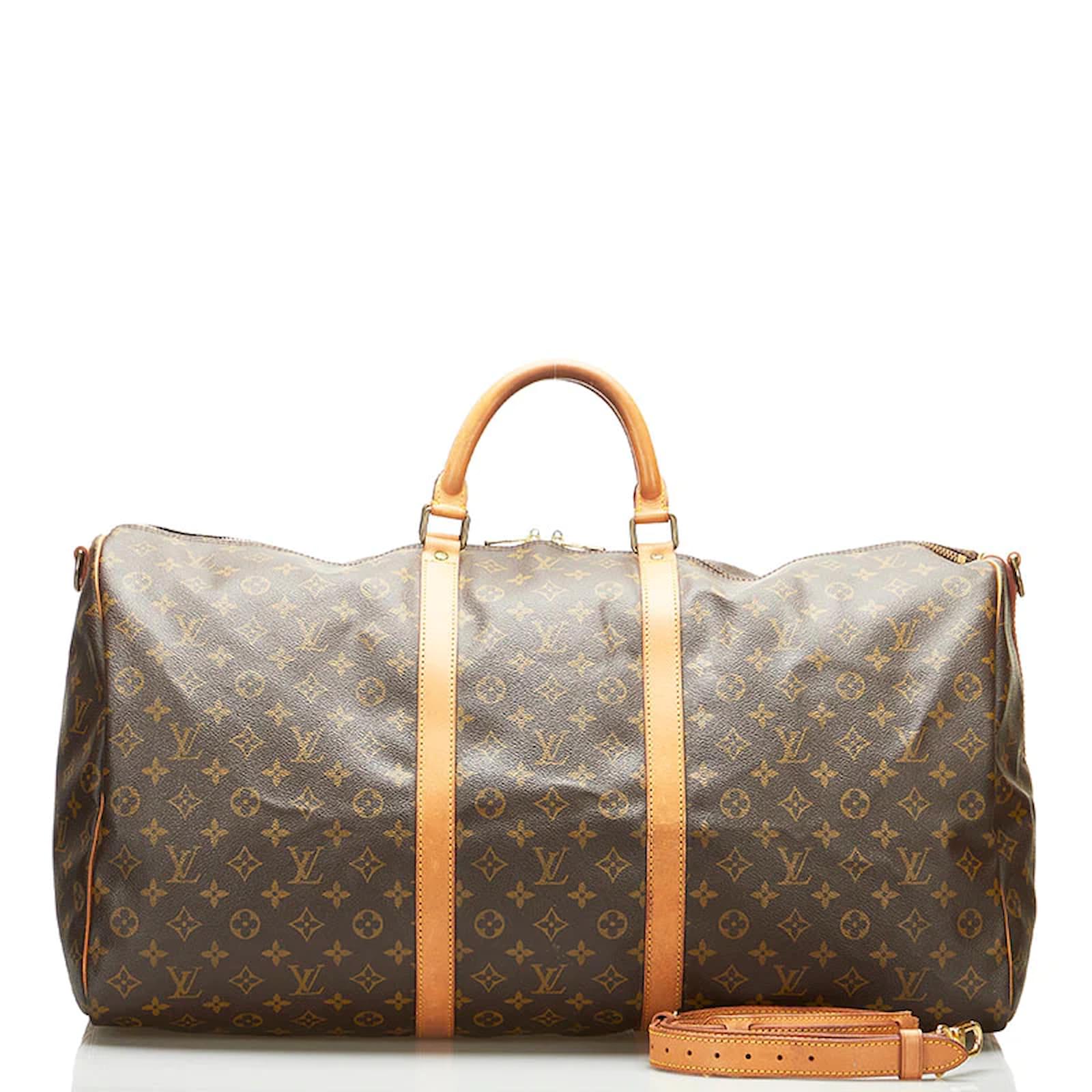 Louis Vuitton Monogram Keepall 60 Bandouliere M41412 Brown Cloth ref.863914 - Joli Closet