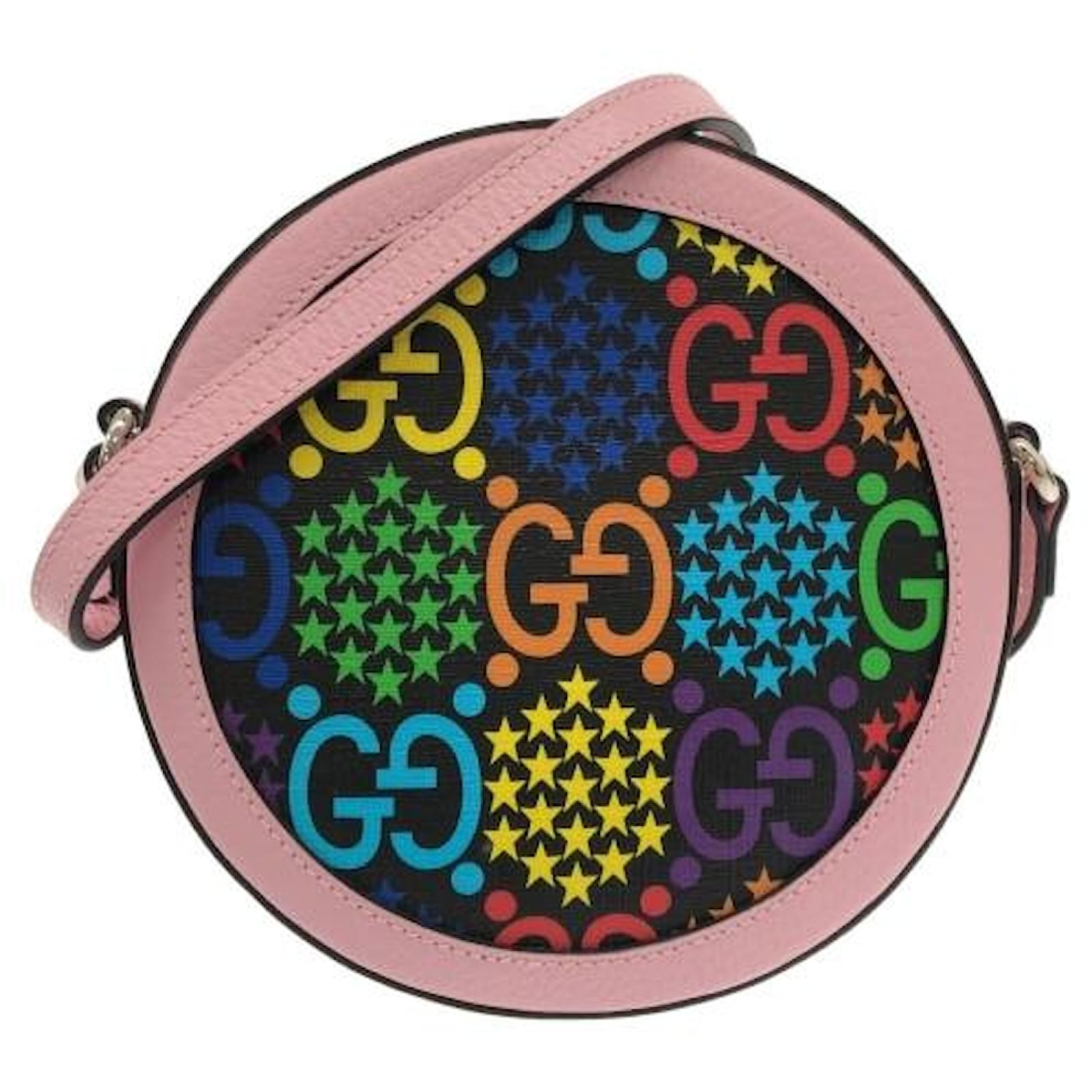 Gucci GG psychedelic Black Pink Multiple colors Leather Plastic ref ...