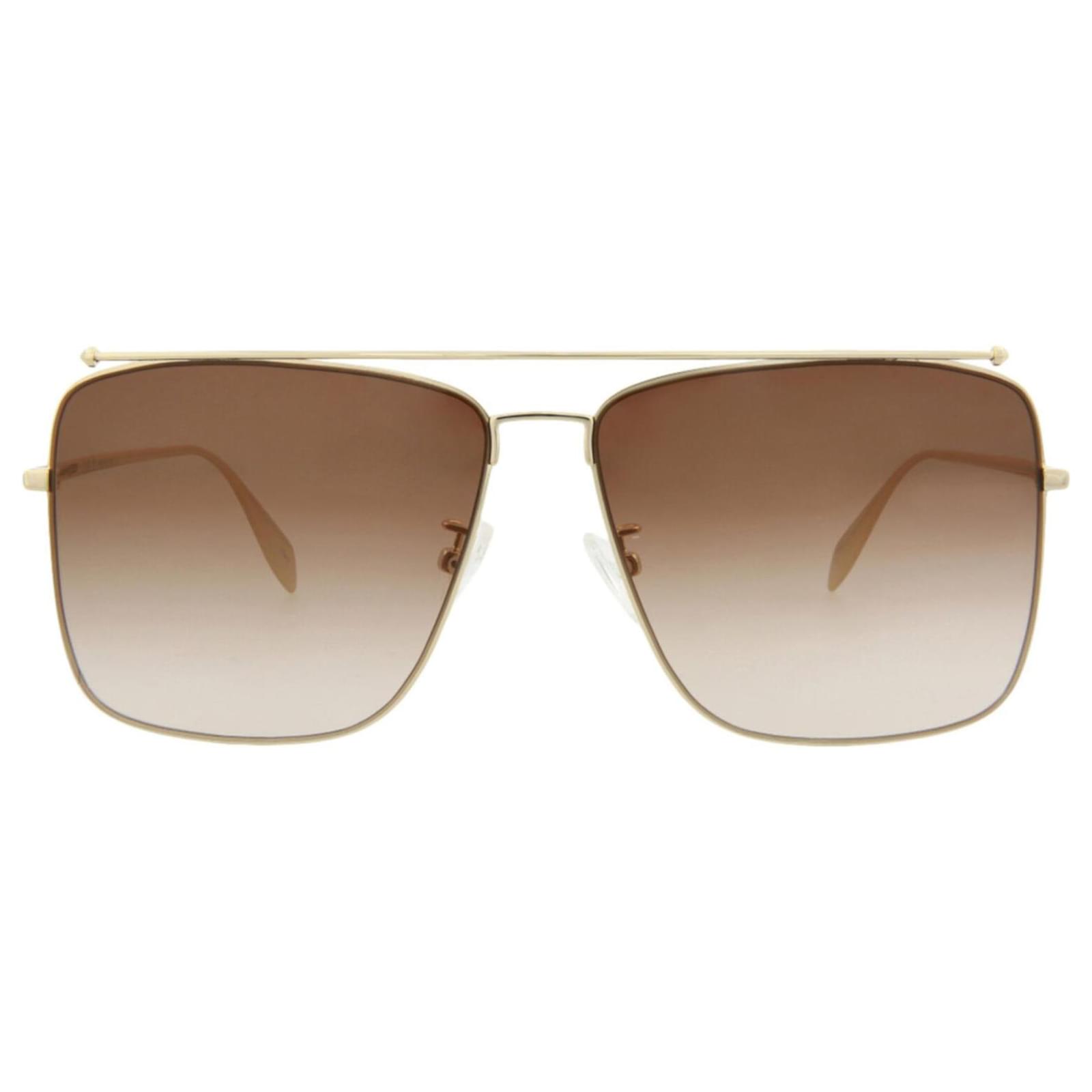 Occhiali da sole in metallo con montatura squadrata Alexander McQueen D ...