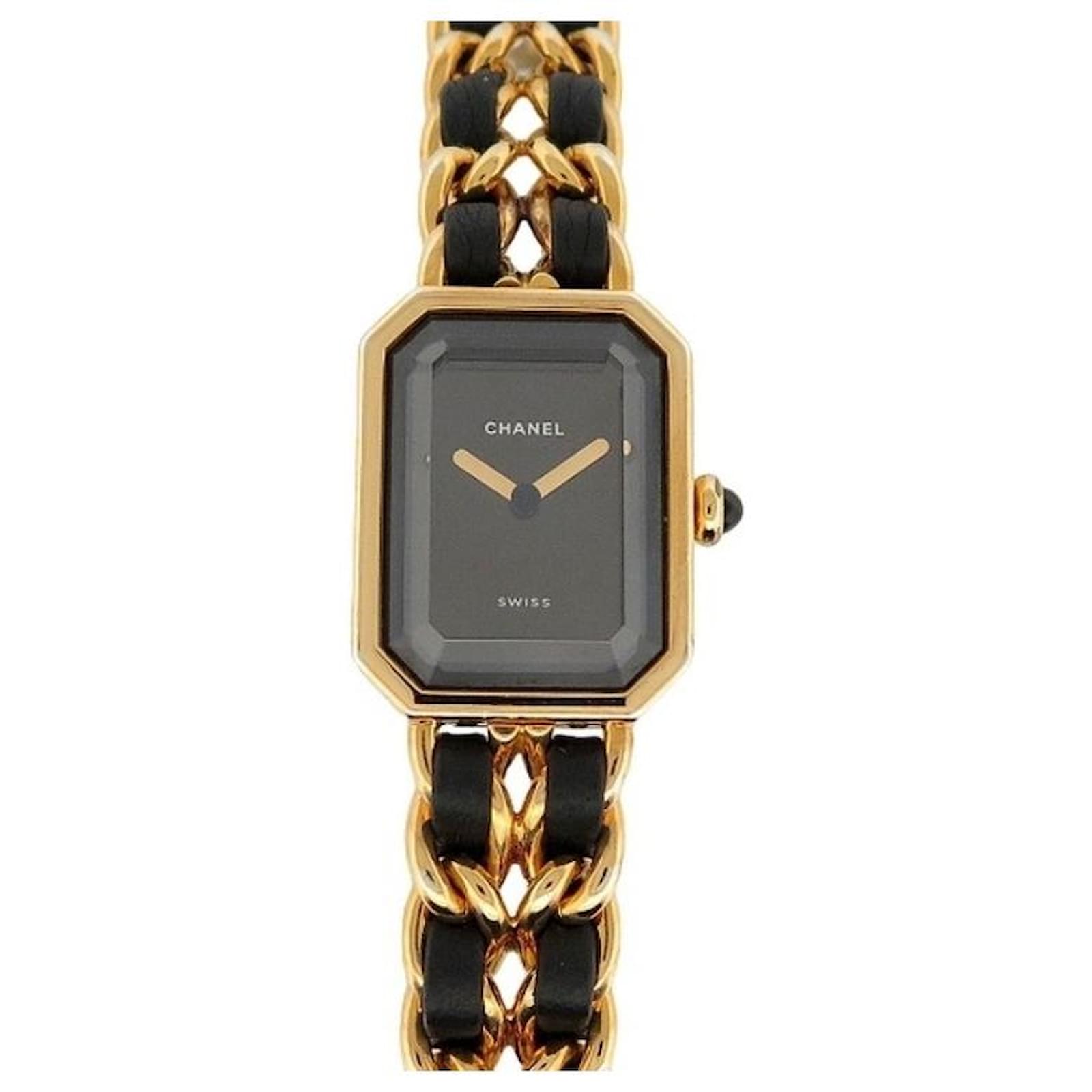 Timeless VINTAGE CHANEL PREMIERE WATCH 26 MM QUARTZ GOLDEN WATCH Gold ...