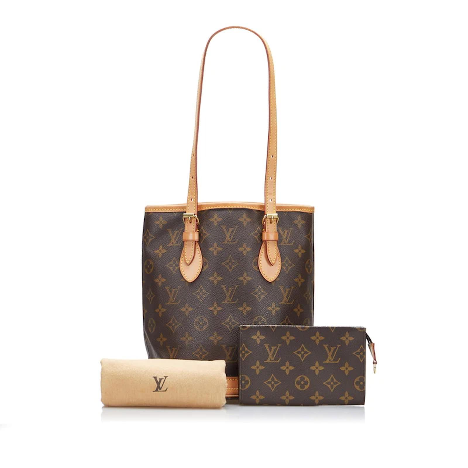 Louis Vuitton Monogram Petite Bucket with Pouch M42238 Brown Cloth ref ...