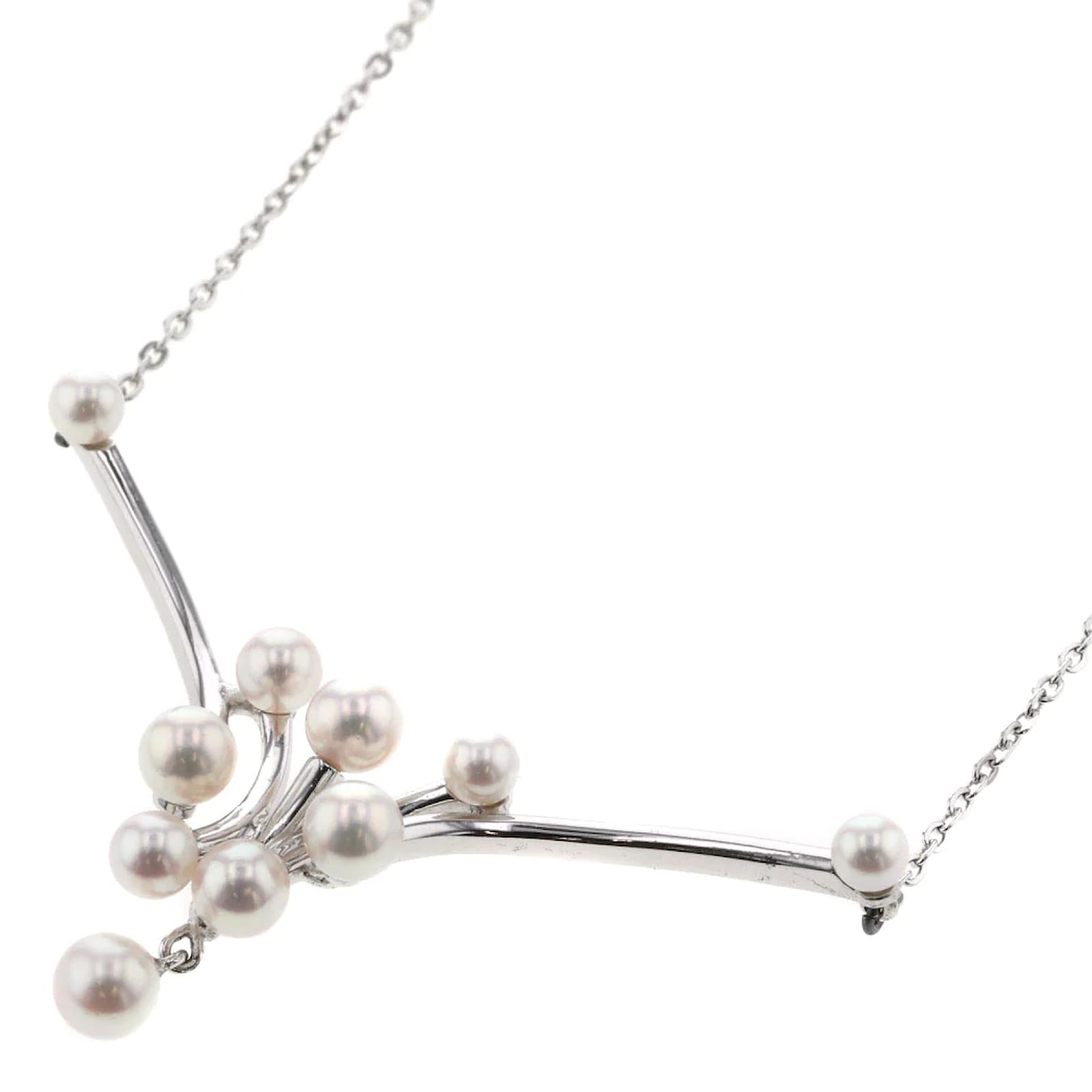 Tasaki Pearl necklace Silvery Metal ref.875412 - Joli Closet